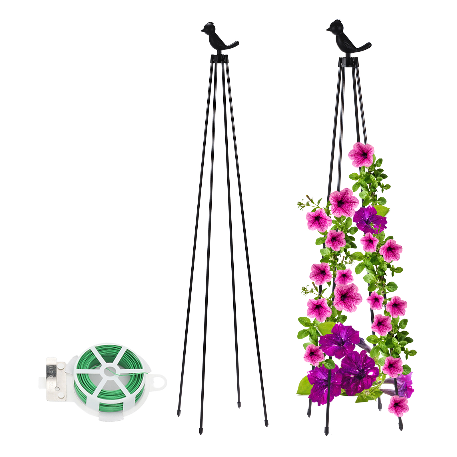 Garden Trellis for Climbing Plants, 35" Plant Trellis with Gardening ...