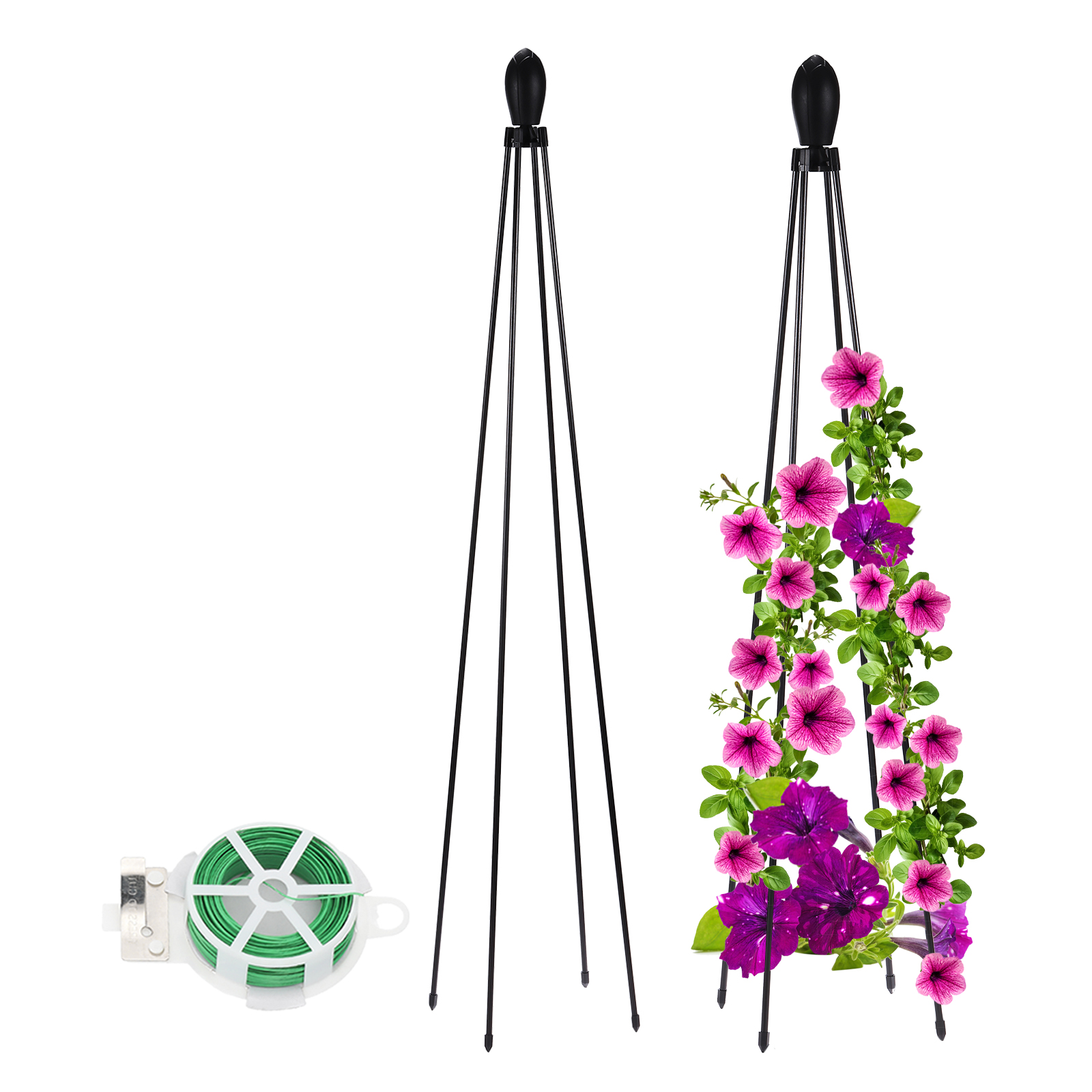 Garden Trellis for Climbing Plants, 35" Plant Trellis with Gardening ...