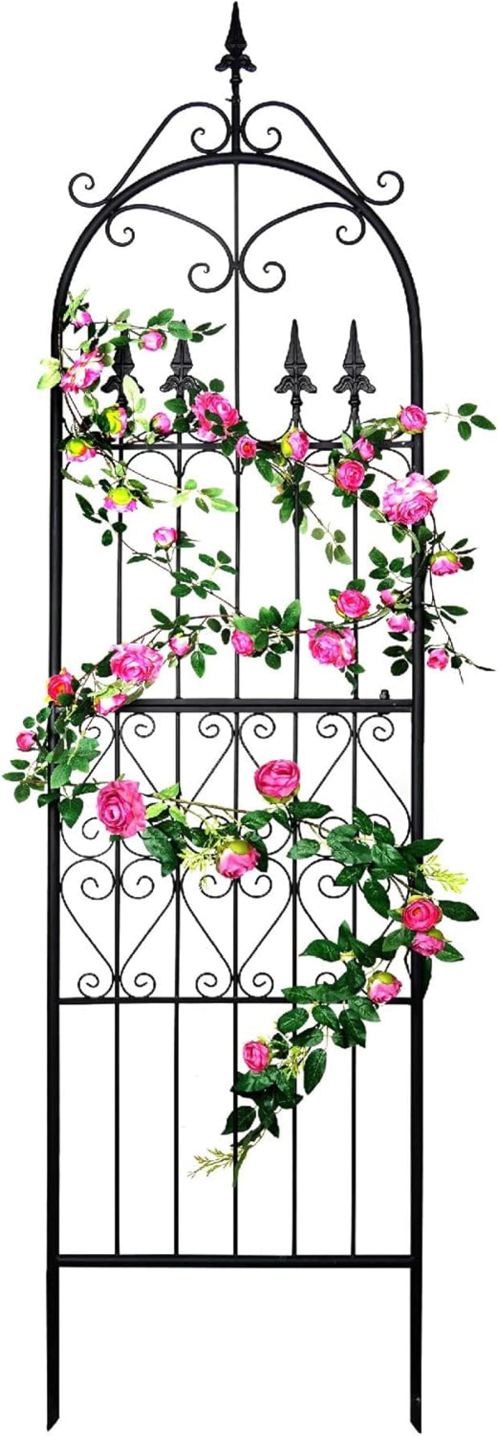 Garden Trellises 86” x 21.7” for Climbing Plants 7.2FT Metal Iron Wire ...