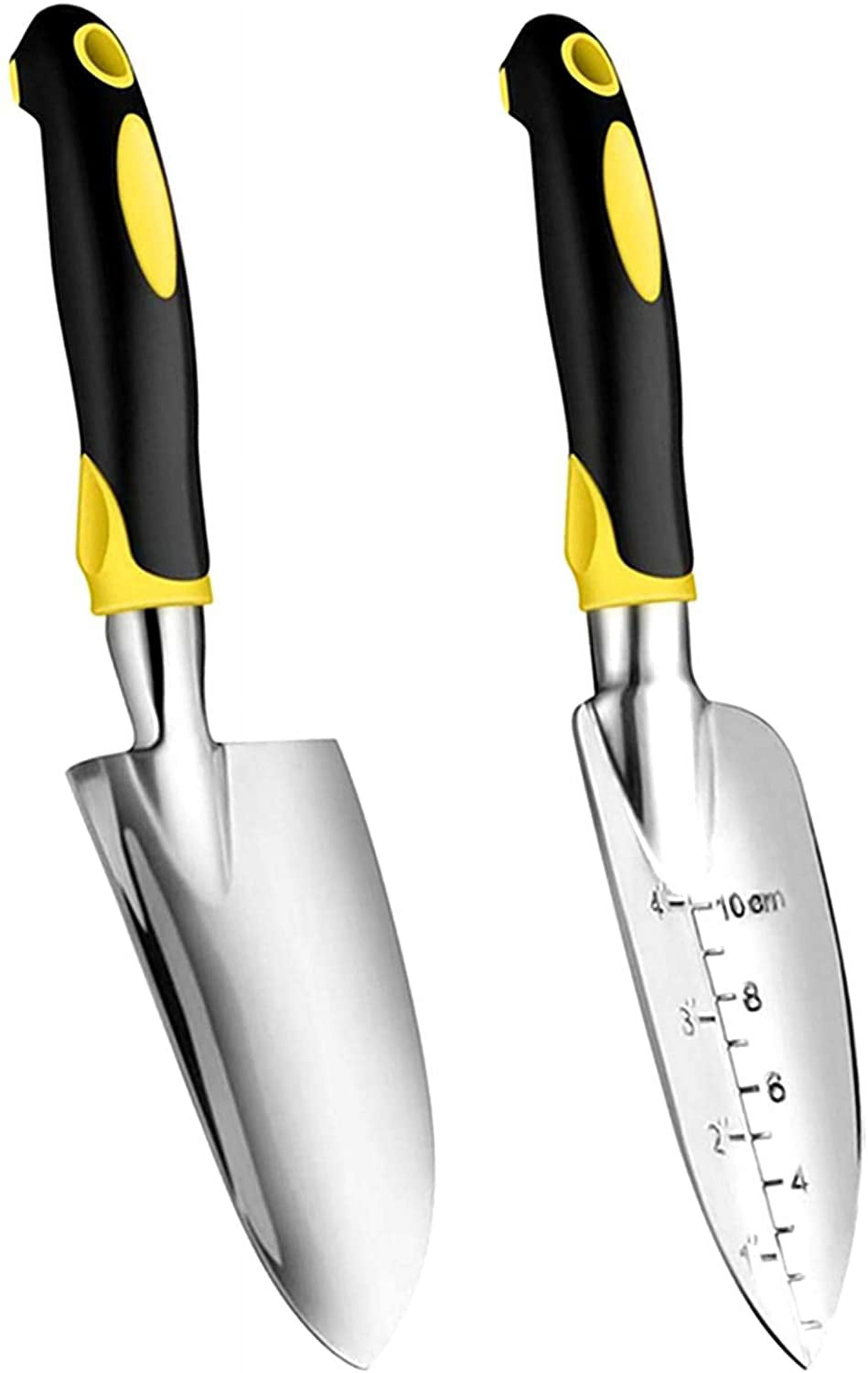 Garden Trowel, Hand Shovel, 2 Piece Cast-Aluminum Heavy Duty with Soft ...