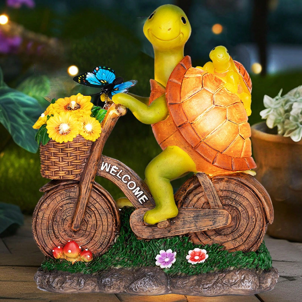 Garden Turtle Outdoor Statue -Solar Turtle Statue Outdoor With Lighted ...
