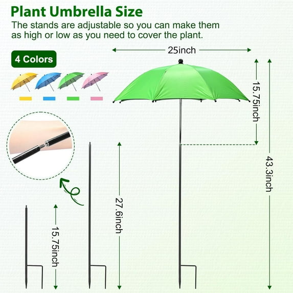Garden Umbrellas for Plants, 4 Pack Plant Umbrellas for Outdoor Plants ...