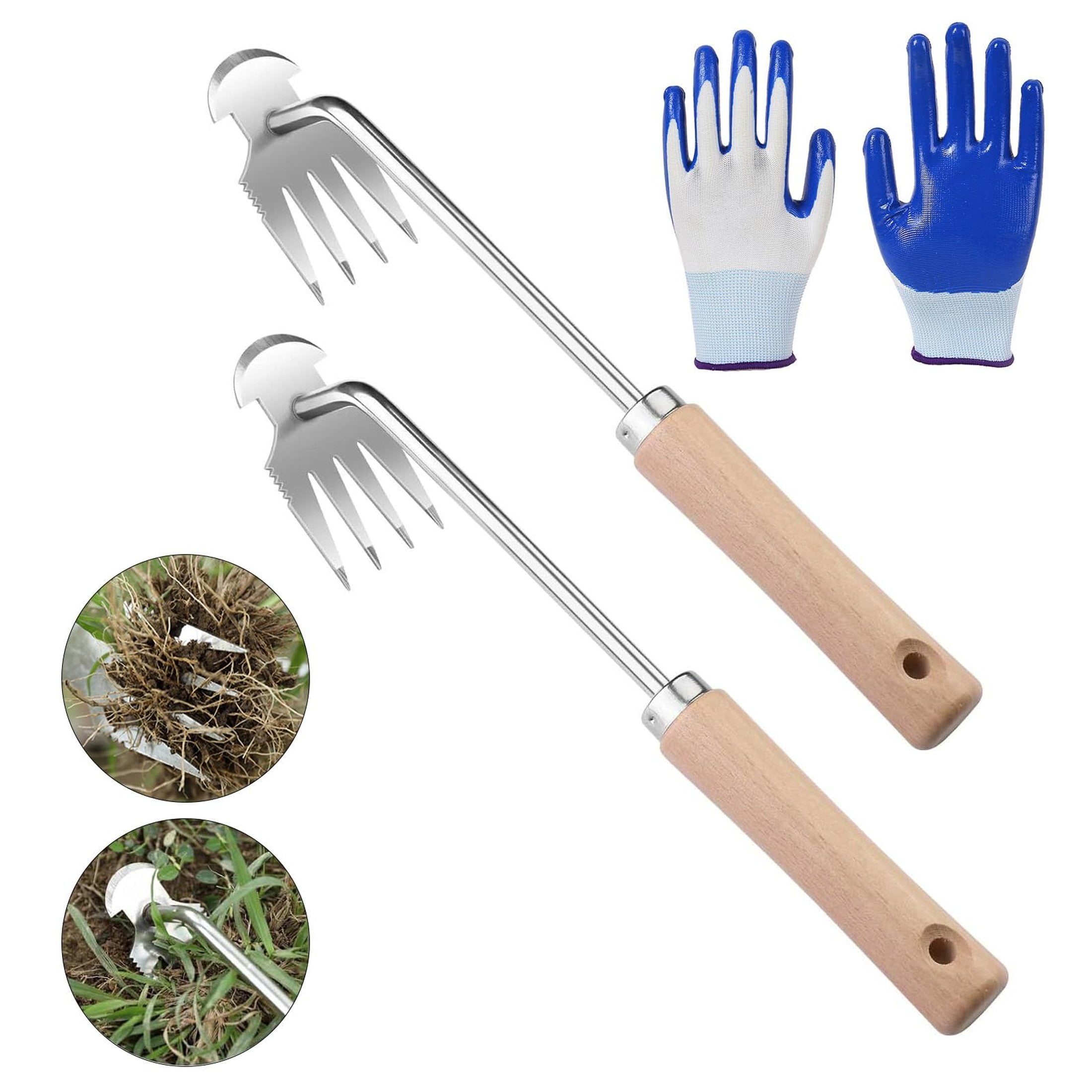 Garden Uprooter Duo with Gloves for Easy Planting - Walmart.com