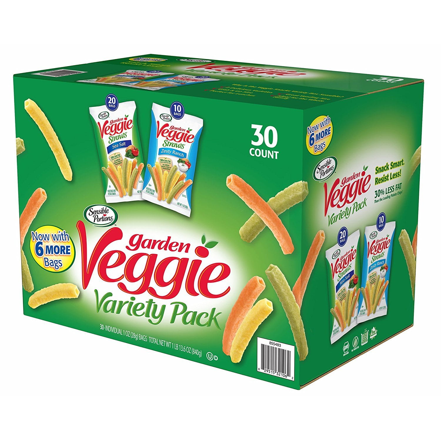 Garden Veggie Snack Straws Shape Chips Variety Pack, 30 Count - Walmart.com