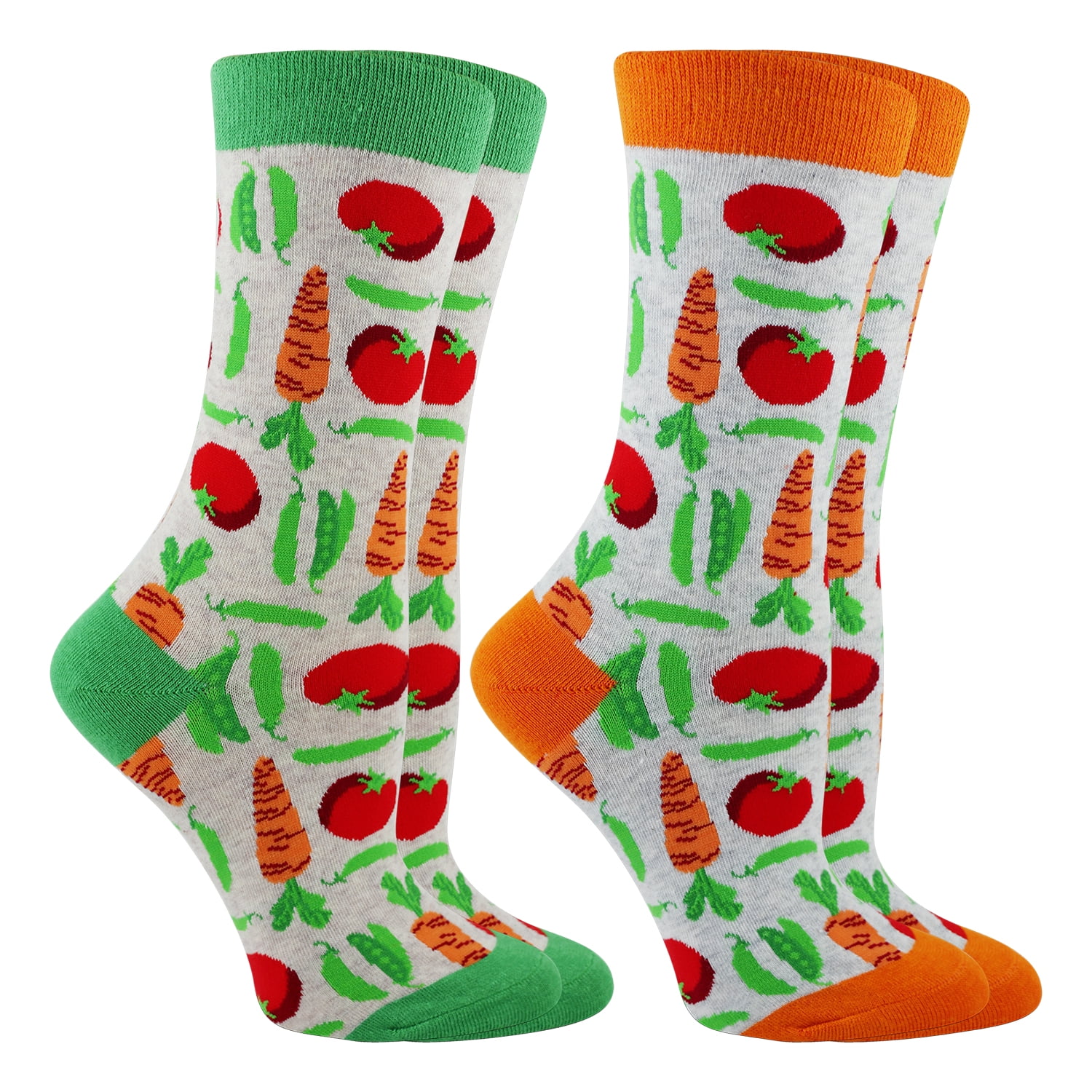 Garden Veggie Socks 2-Pack (Oatmeal/Ash Heather, Medium) - Walmart.com