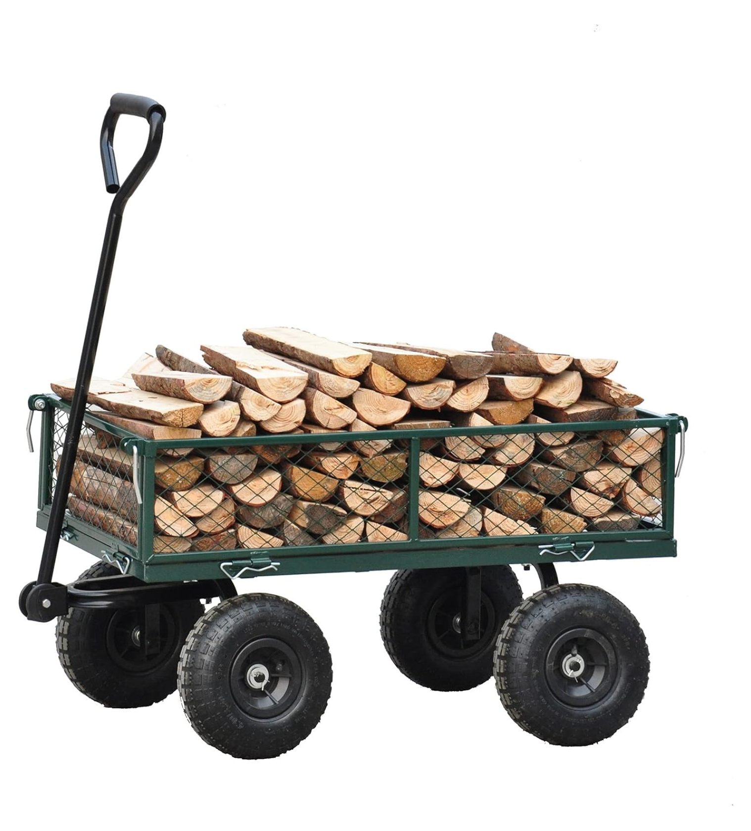 Garden Wagon, 550lbs Heavy Duty Wagon, Removable Sides, 180° Rotating ...
