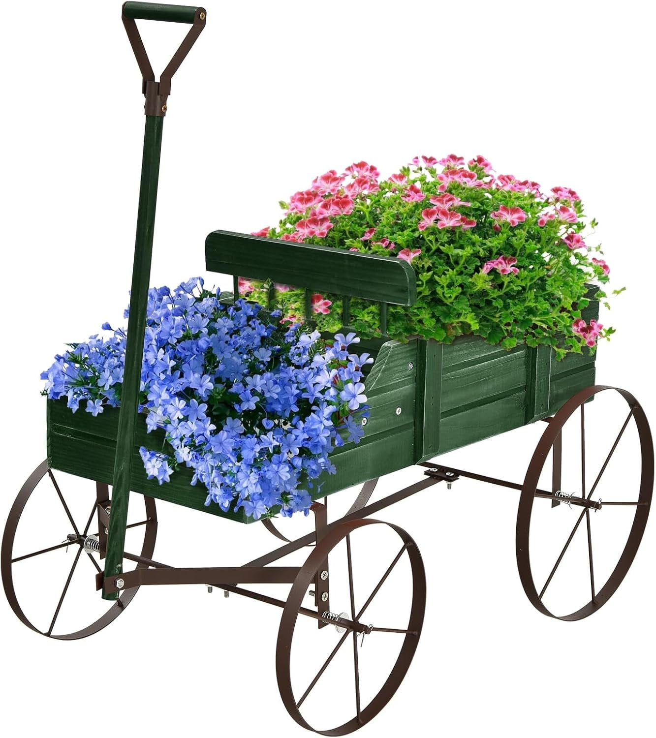 Garden Wagon | Mobile Wooden Planters with Planting Sections | Rolling ...