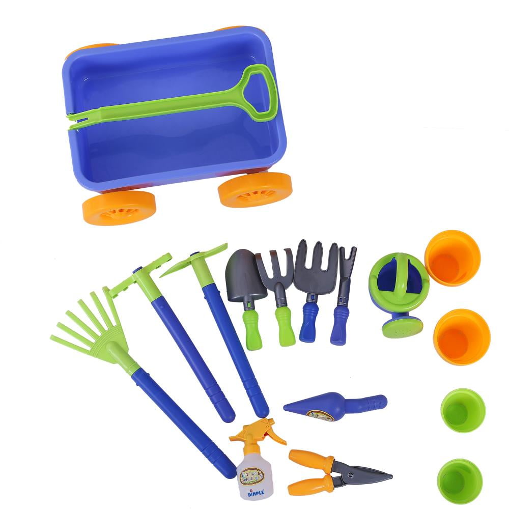 Garden Wagon & Tools Toy Set by Dimple: Premium 15-Piece Gardening ...