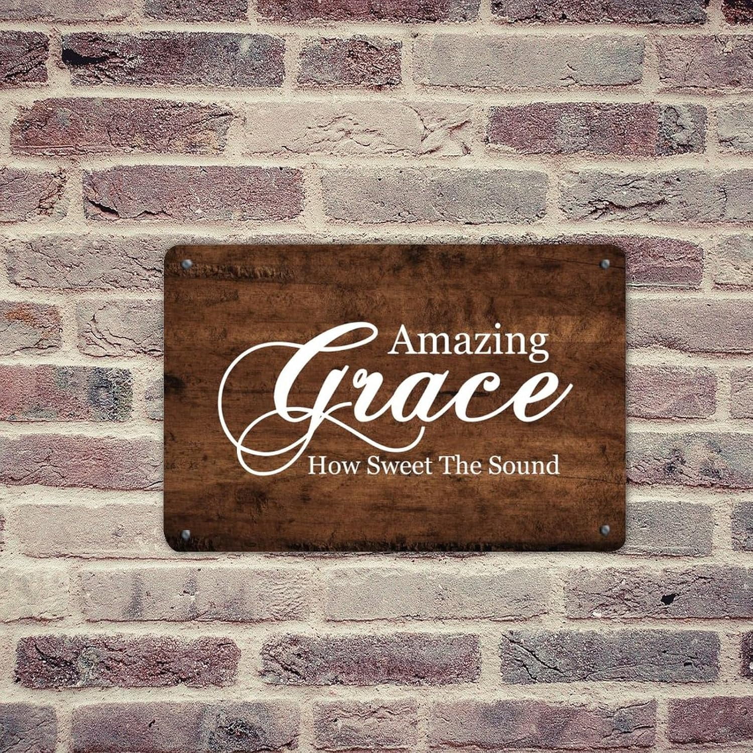 Garden Wall Décor Metal Sign Amazing Graces How Sweet The Sound Rustic ...