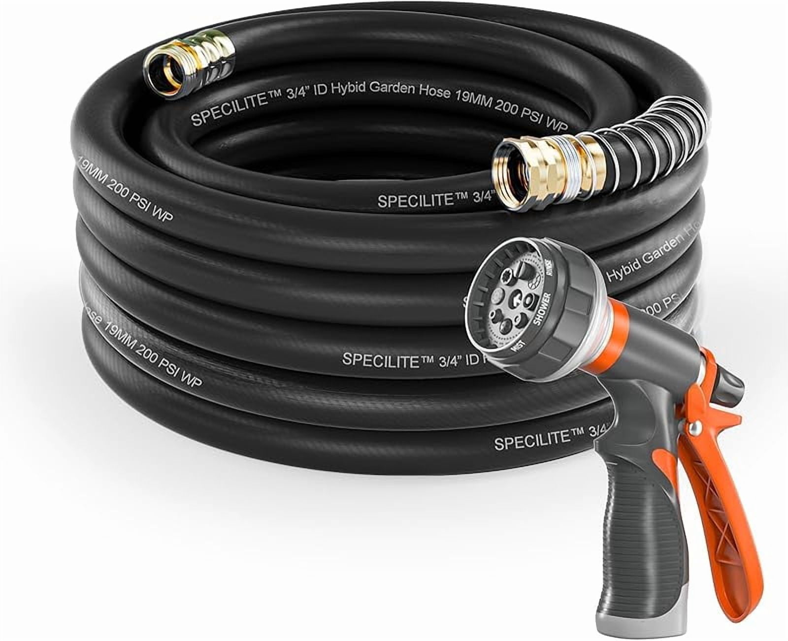Garden Water Hose 75 ft in Heavy Duty, Flexible and Lightweight, Burst 600 psi, Kink-less Hybrid ...