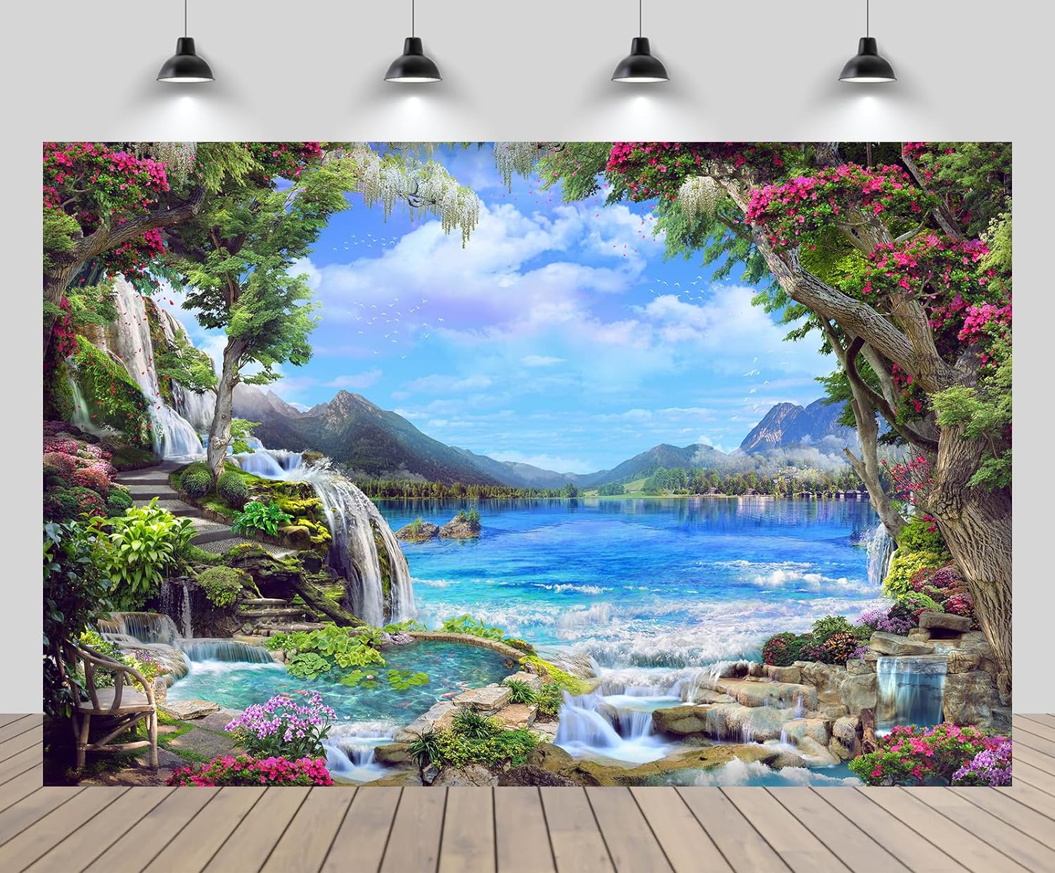 Garden Waterfall Backdrop for Photography Wonderland Dreamy Cascade ...