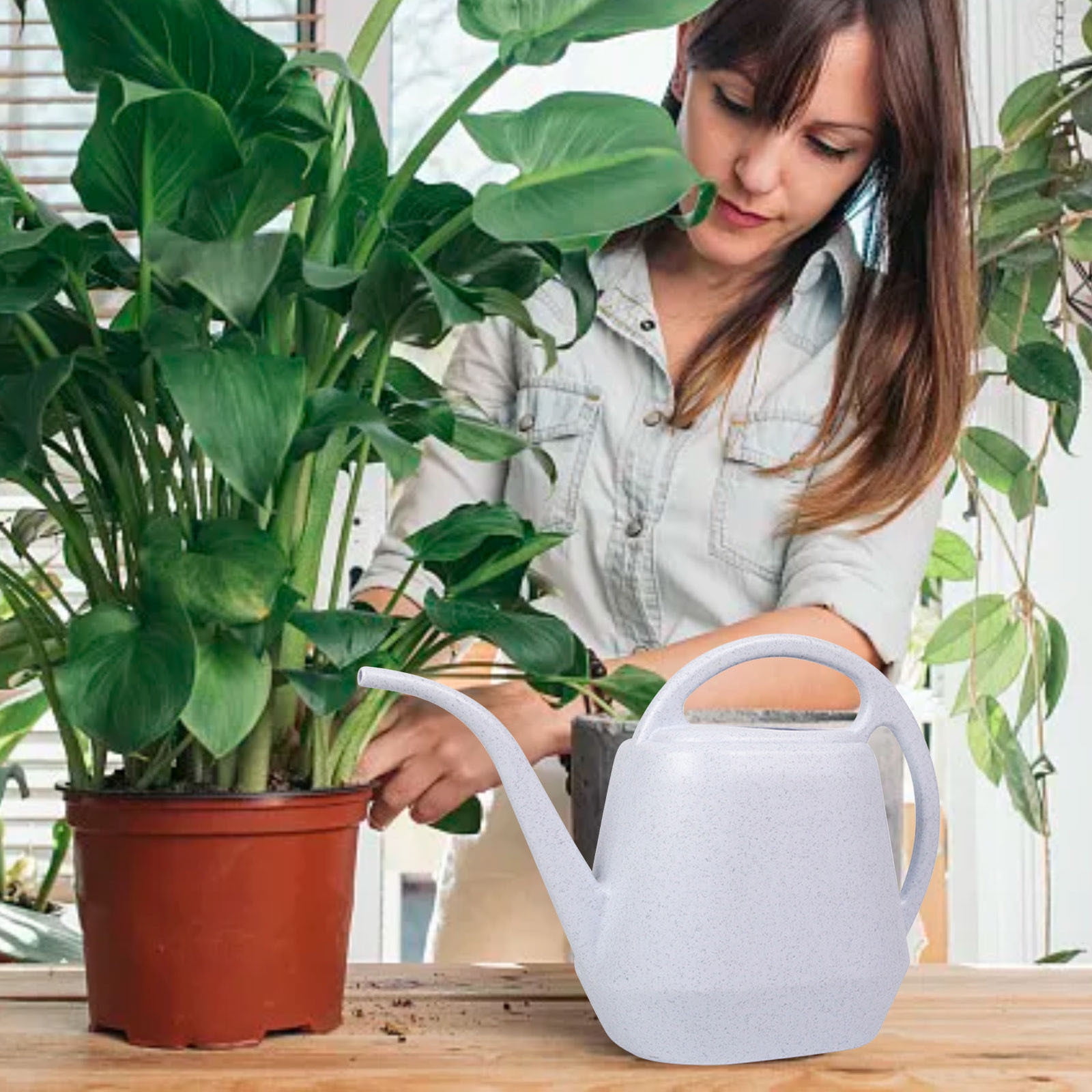 Garden Watering Can 1 Gallon Watering Can Long Spout Plastic Flower Jug ...