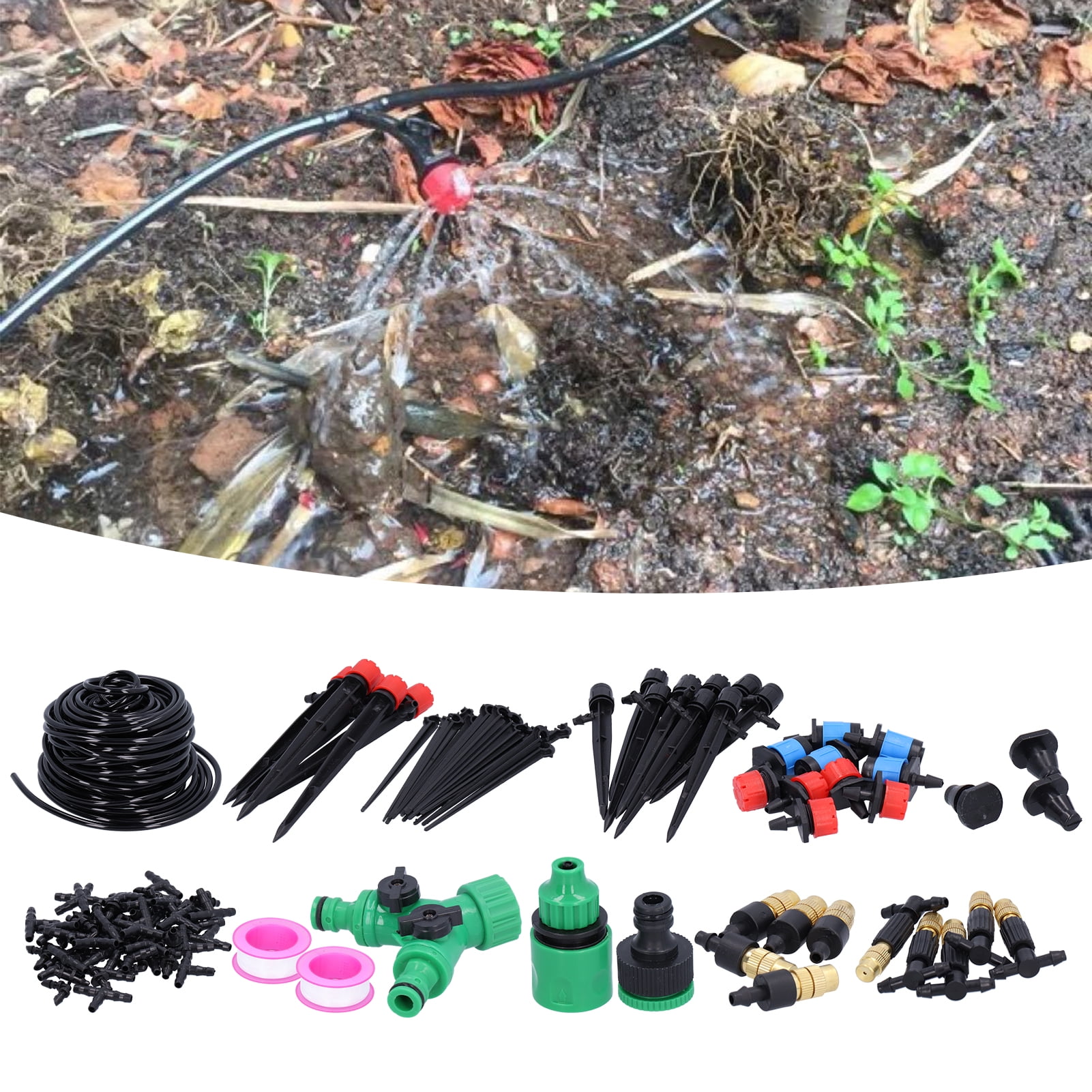 Garden Watering Kit 25M, Adjustable Drippers For Veggies, Lawns, Public ...