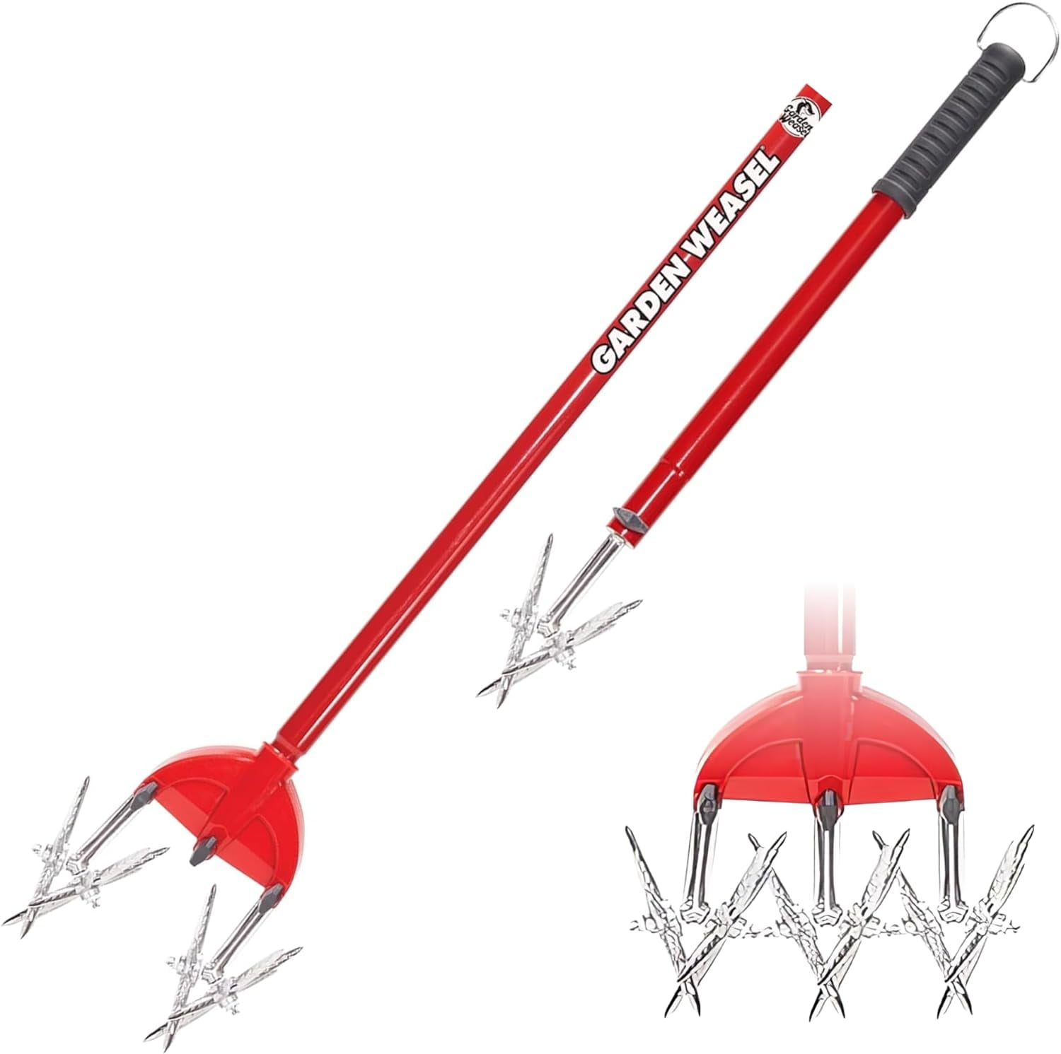 Garden Weasel Rotary Cultivator & Hand Tiller - 2-in-1 | Aerate, Weed ...
