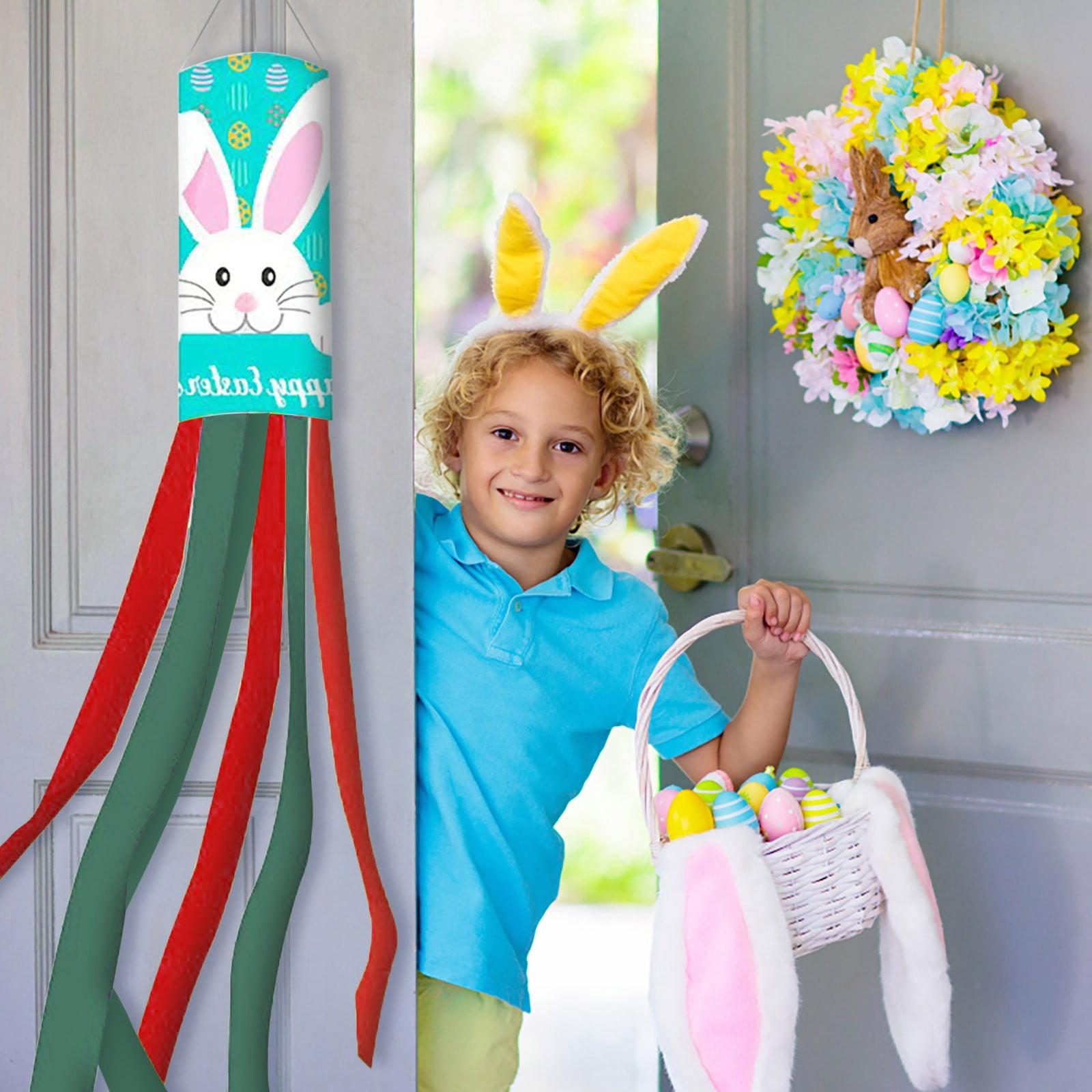 Garden Weather Vane, Rabbit Flying In The Wind, Easter Style Flag ...