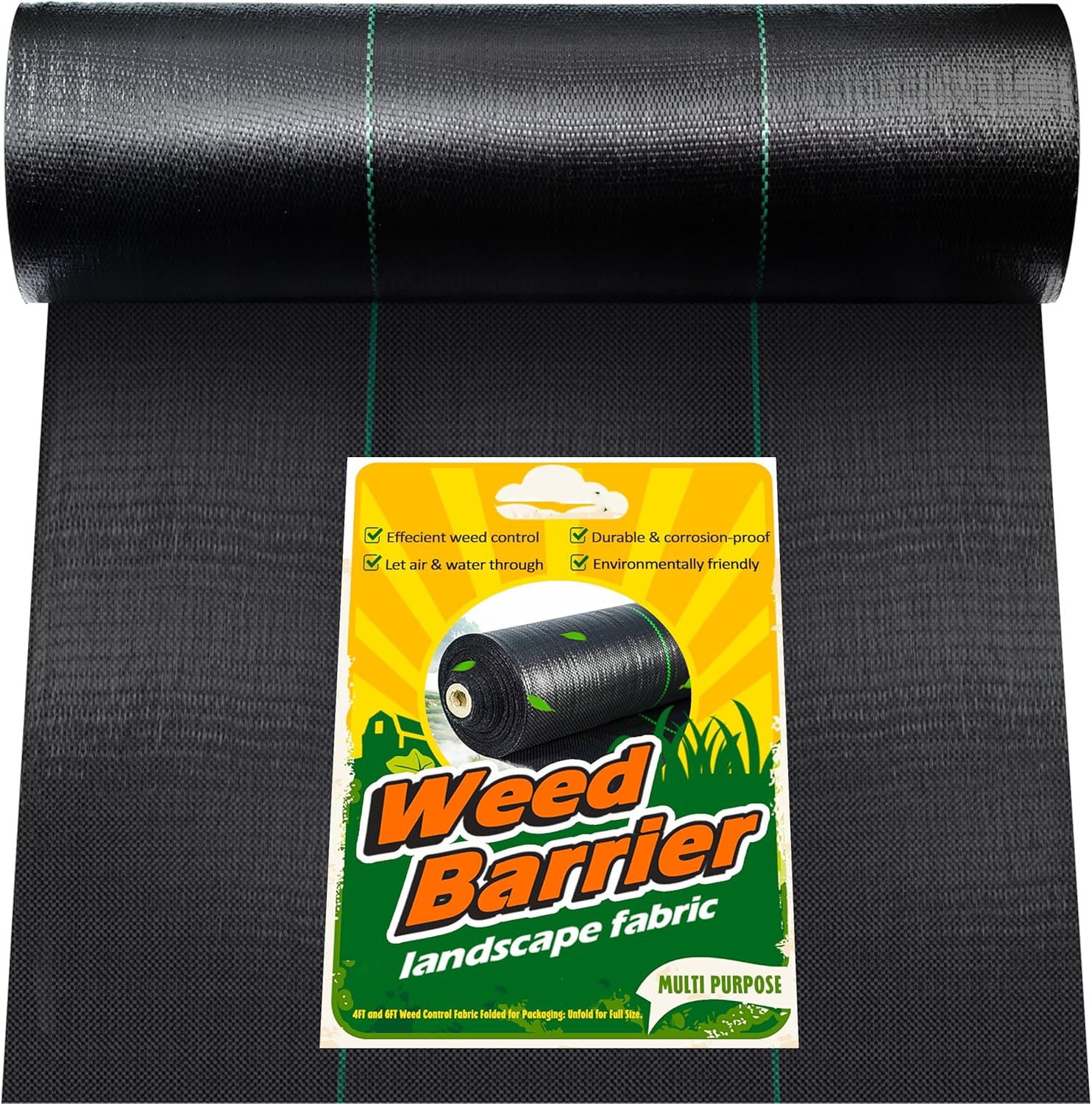 Garden Weed Barrier Landscape Fabric 4FT x 300FT, Premium Weed Control ...