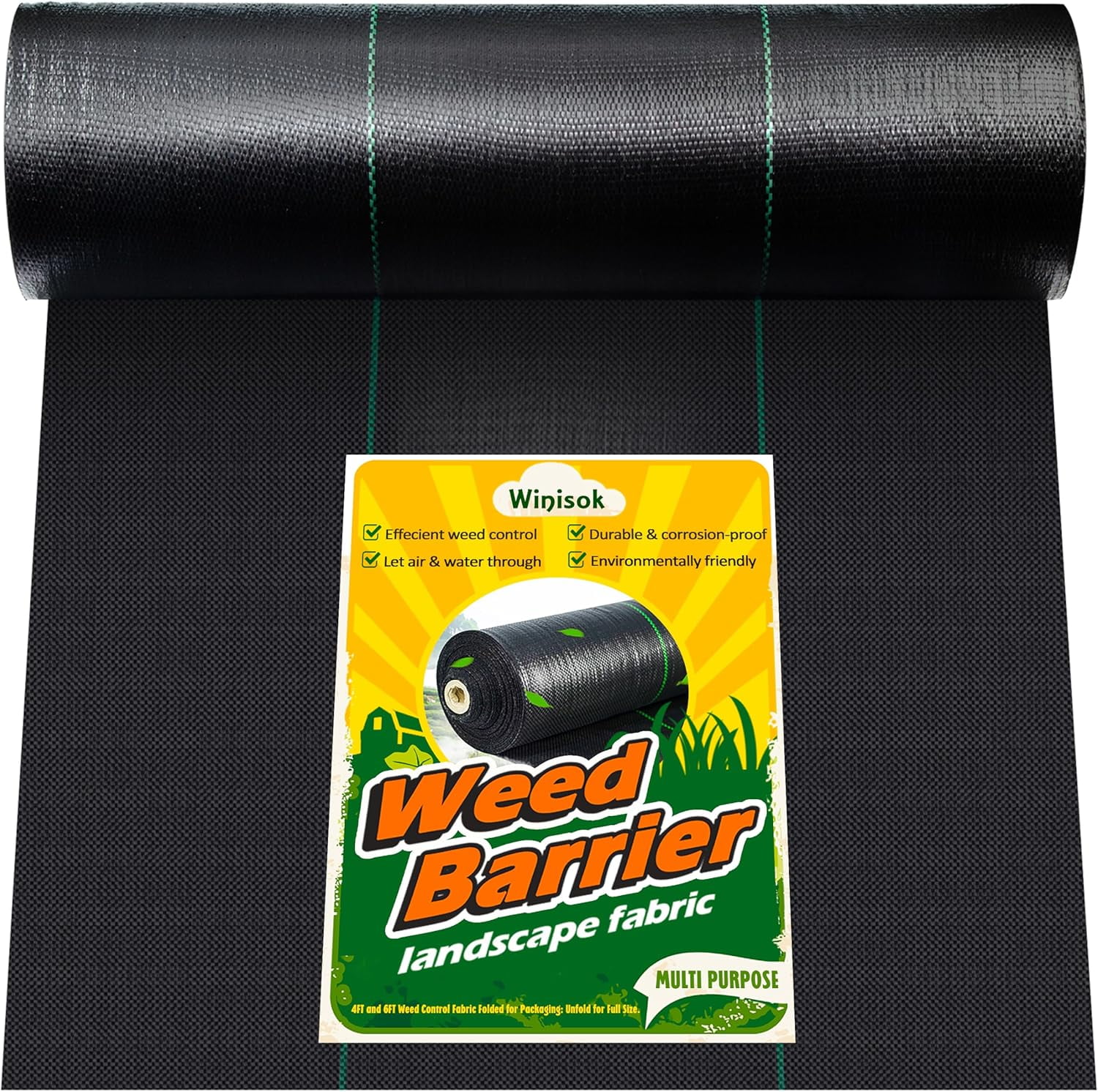 Garden Weed Barrier Landscape Fabric 6FT x 300FT, Premium Weed Control ...