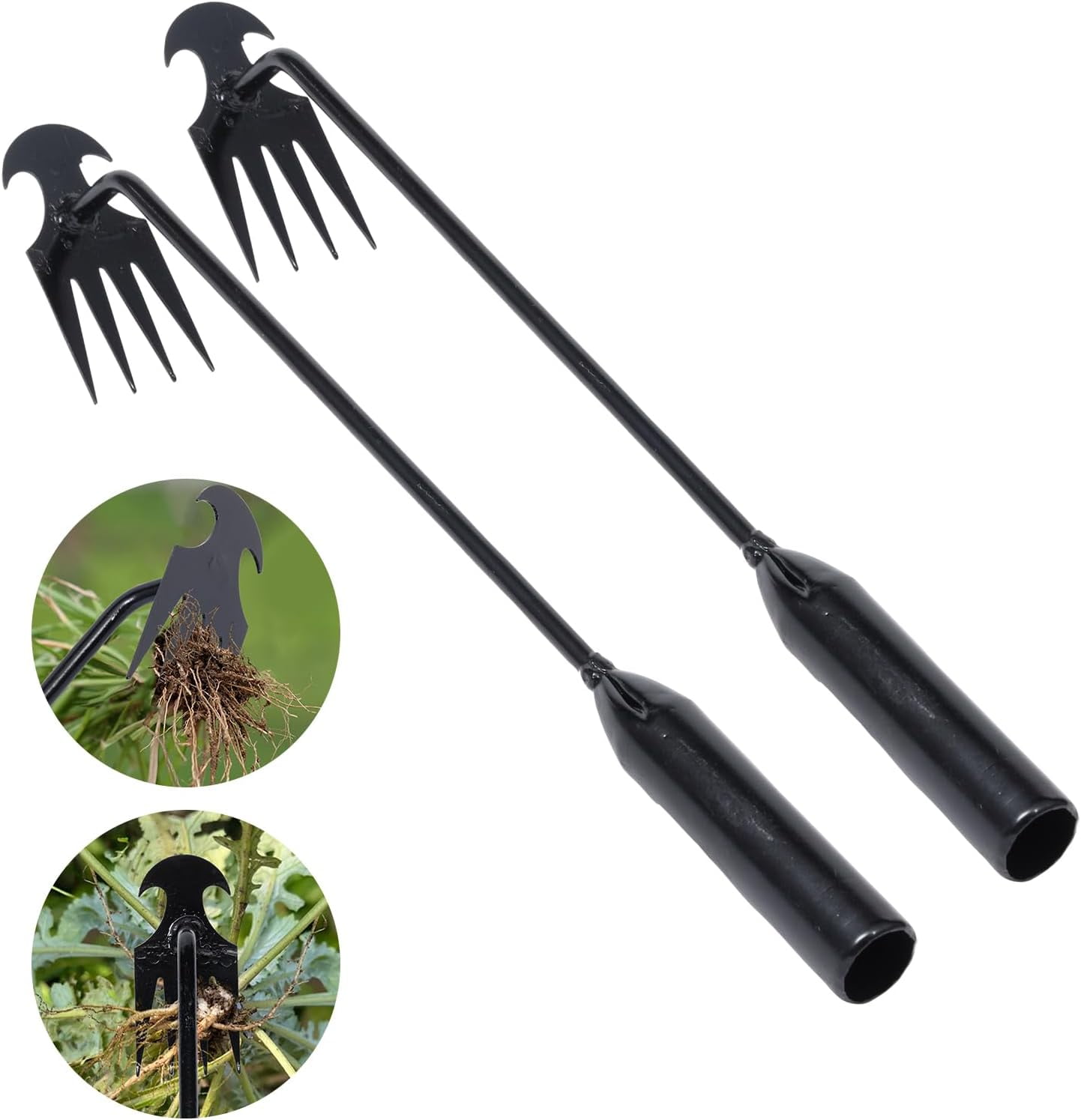 Garden Weed Pulling Tool Uprooting Weeding Tool, 4 Teeth Weed Puller ...