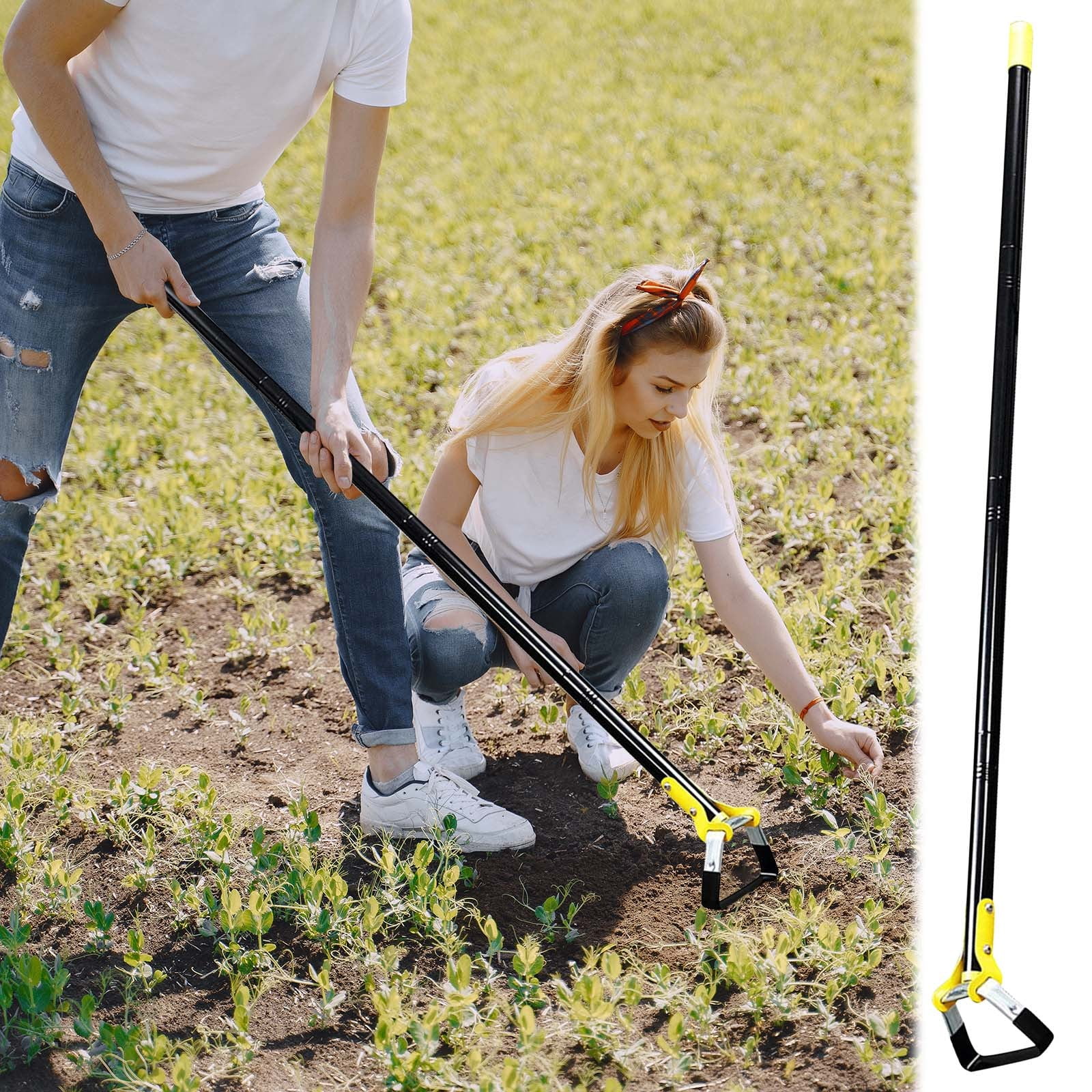 Garden Weeding Hoe - Stirrup Ring Hoe with Long Handle - Portable ...