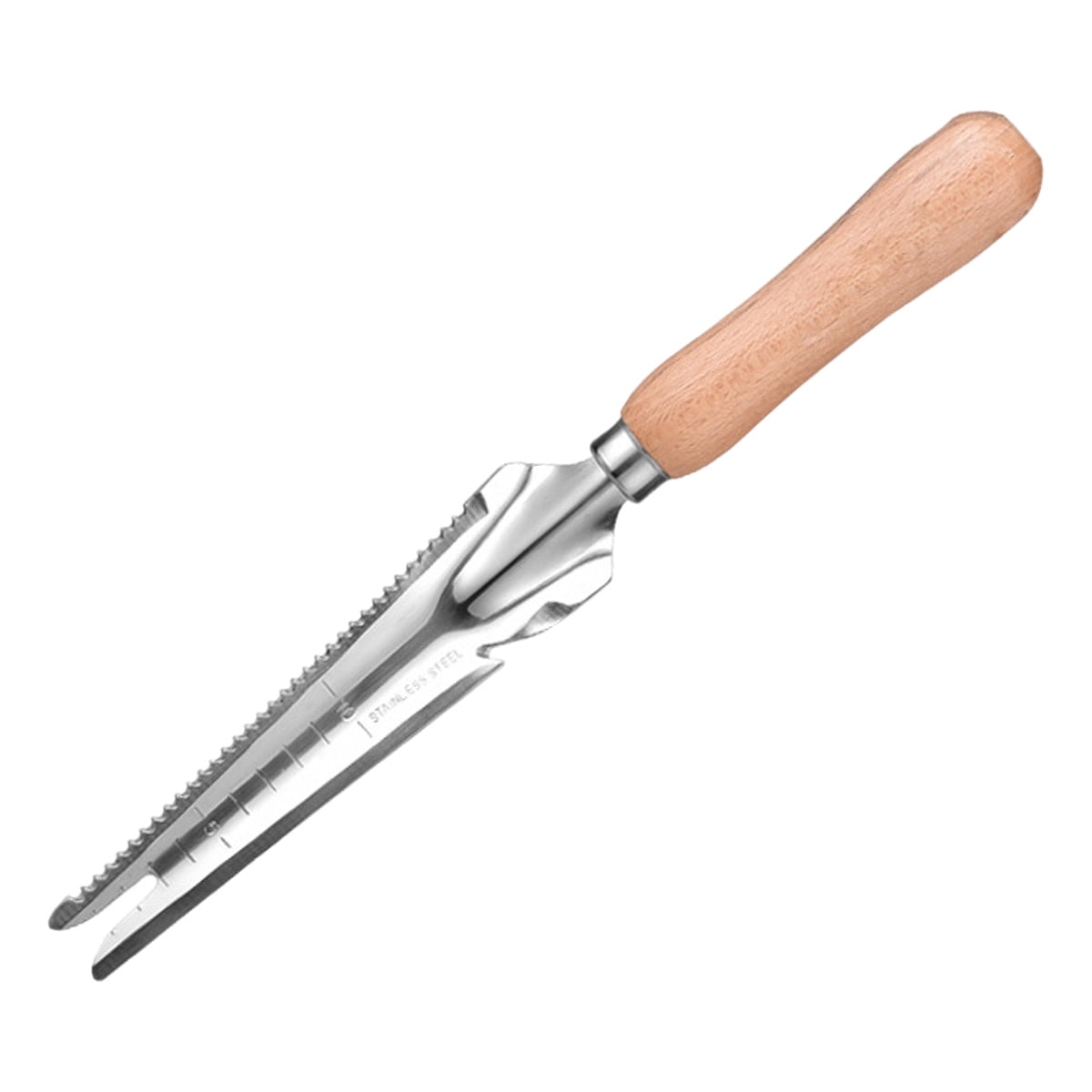 Garden Weeding Shovel Stainless Steel Hand Cutter Wooden Handle Digging ...
