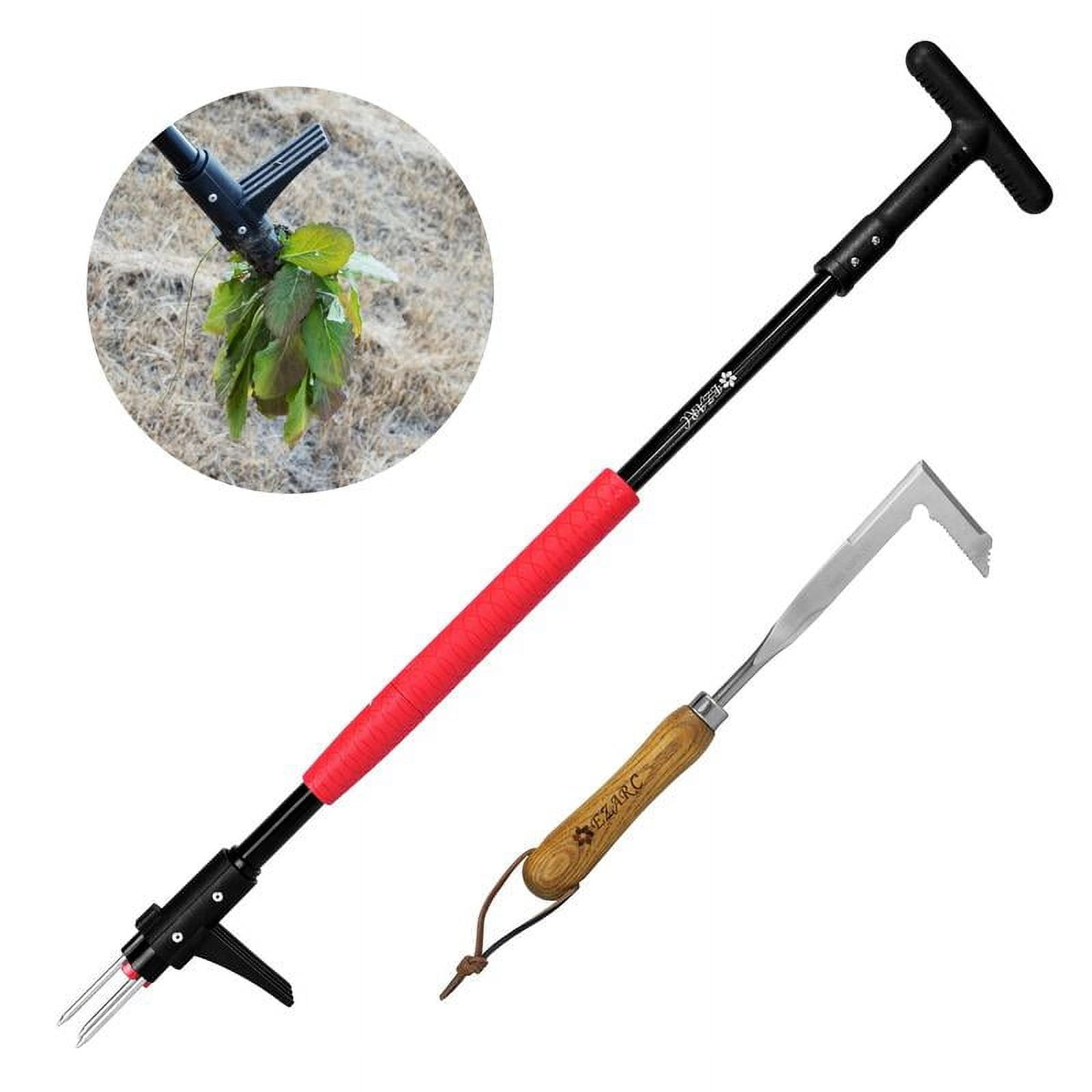 Garden Weeding Tool Set, Long Handle with Easy-Eject Mechanism, L-Shape ...