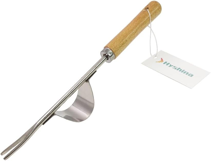 Garden Weeding Tool, Wood Handle Stainless Steel Base Manual Hand ...