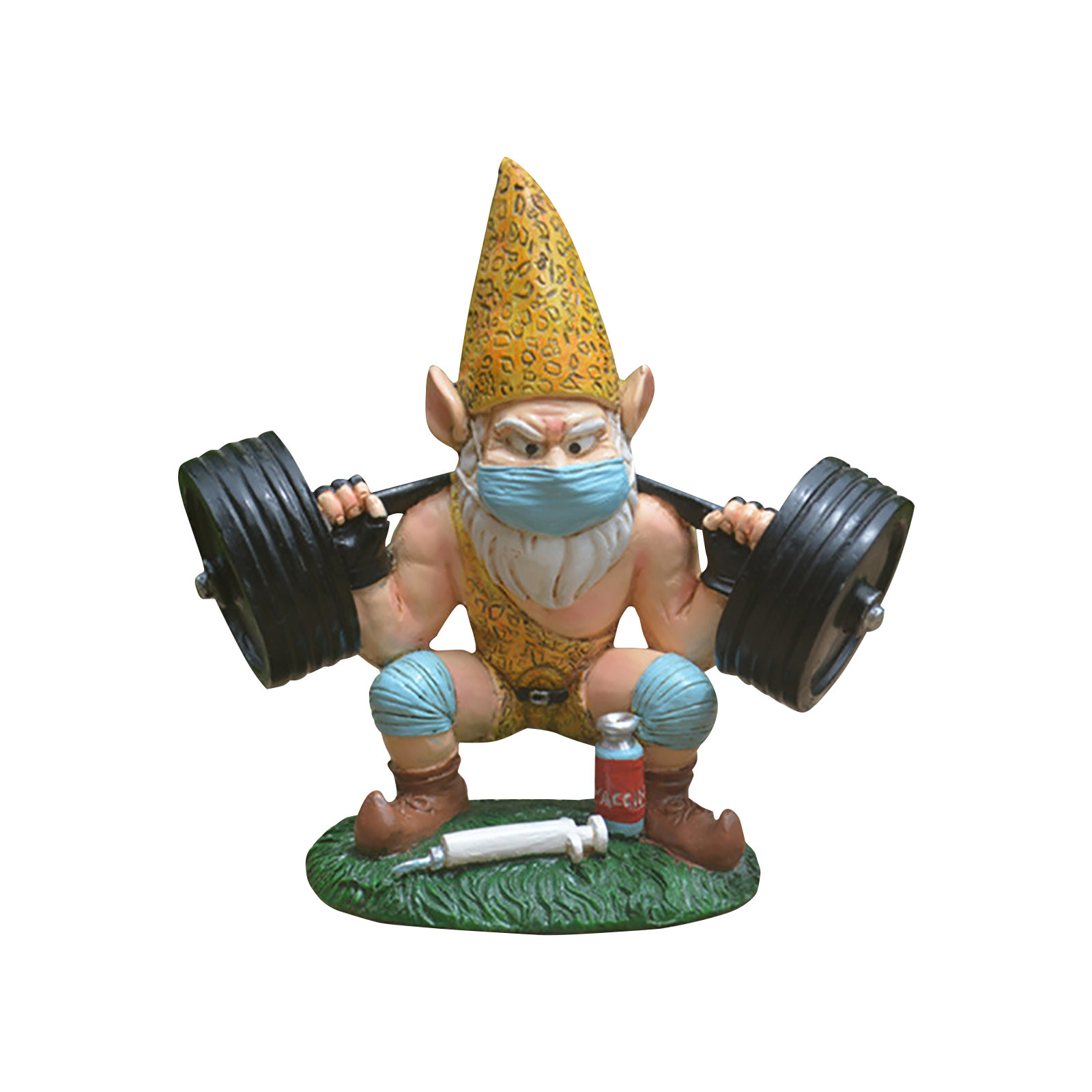 Garden Weightlifting Gnome Figurine Male Novelty Gift Resin Crafts - Walmart.com