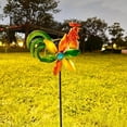 Garden Wind Spinner, Green Tractor with Frog Rooster and Rotating ...