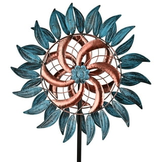 Alpine Rustic Metal Garden Stake Windmill Spinner, 96 Inch Tall ...