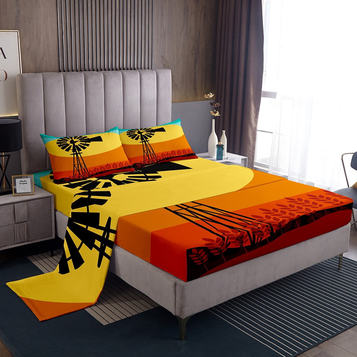 Garden Windmill Bed Sheets Set Windmill Decor Farmhouse Sheet Set ...