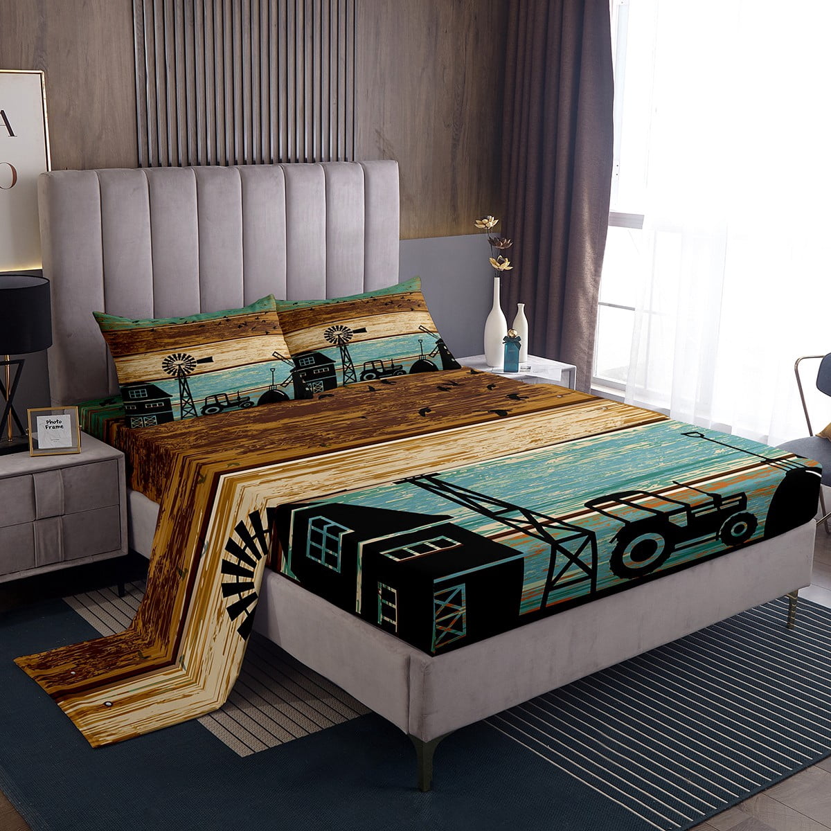Garden Windmill Bed Sheets Set Windmill Decor Farmhouse Sheet Set Full ...