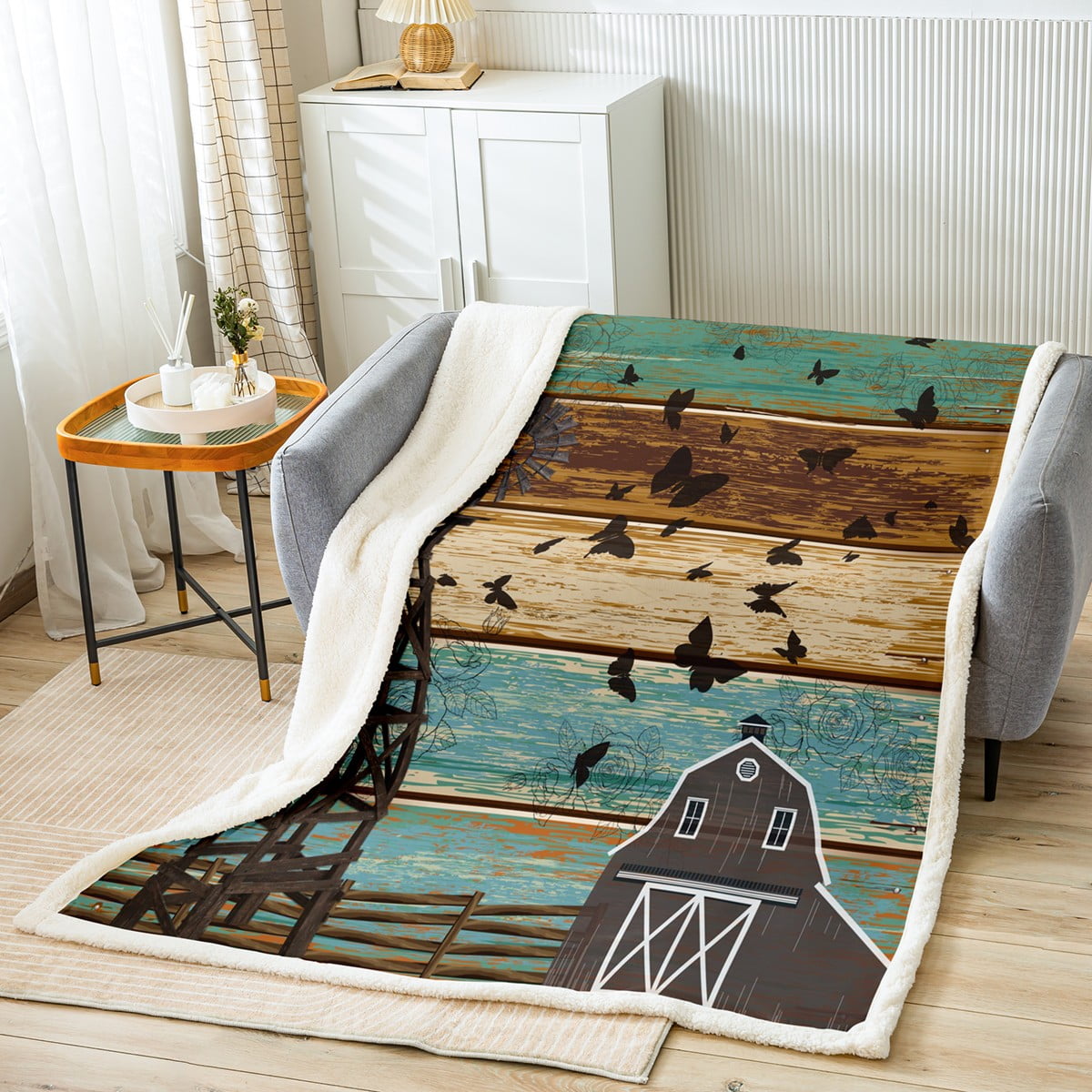 Garden Windmill Blanket Pinwheel Winnower Throw Blanket 90"x90",Animal ...