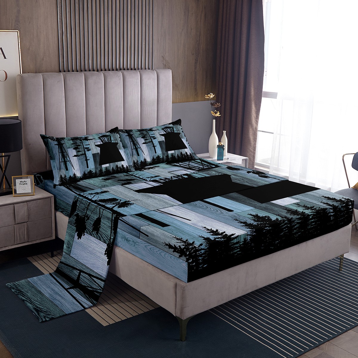 Garden Windmill Decor Bed Sheets Set Lookout Tower Farm Sheet Set ...