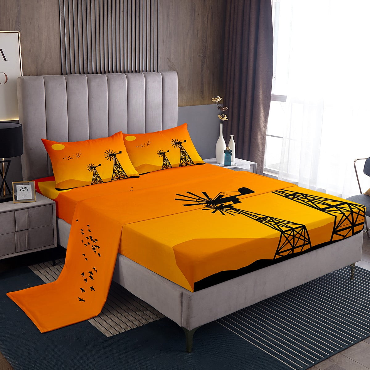 Garden Windmill Sheet Set Windmill Decor Farmhouse Sheets,Pinwheel ...