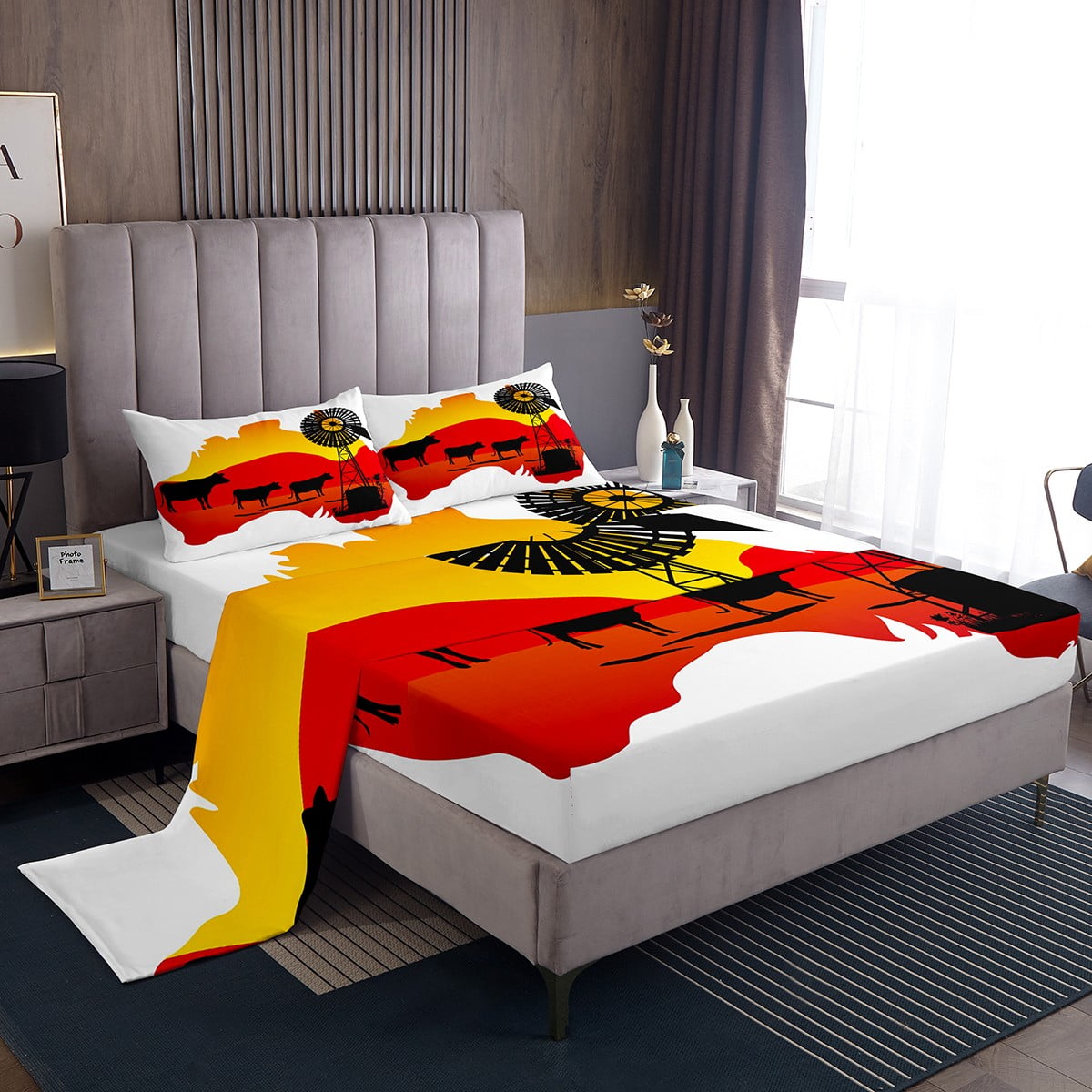 Garden Windmill Sheet Set Windmill Decor Farmhouse Sheets,Pinwheel ...