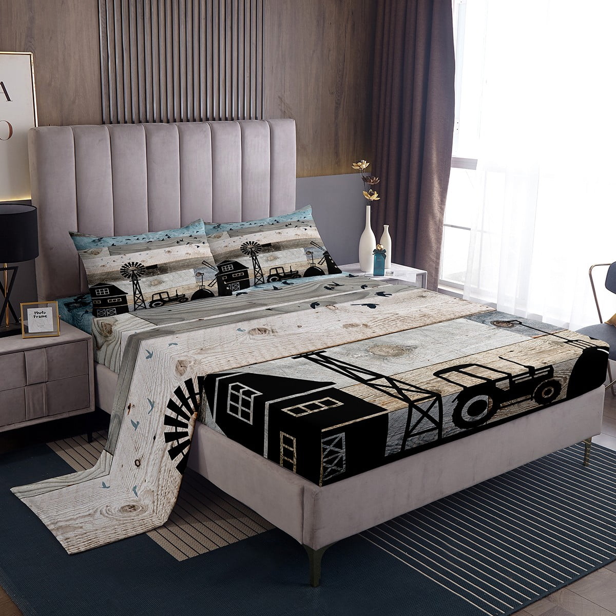 Garden Windmill Sheet Set Windmill Decor Farmhouse Sheets Twin,Lodge ...