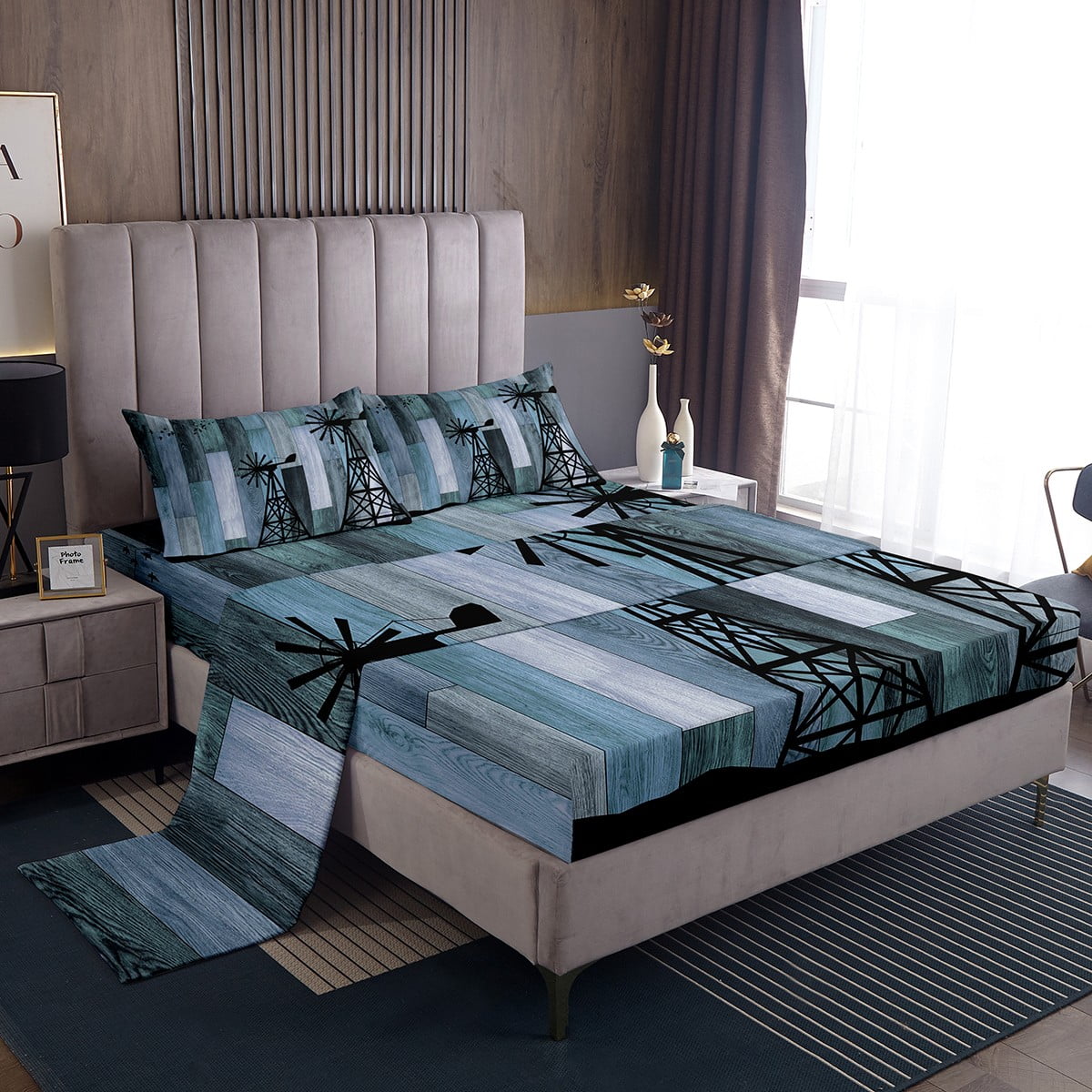 Garden Windmill Sheet Set Windmill Decor Farmhouse Sheets Twin,Lodge ...