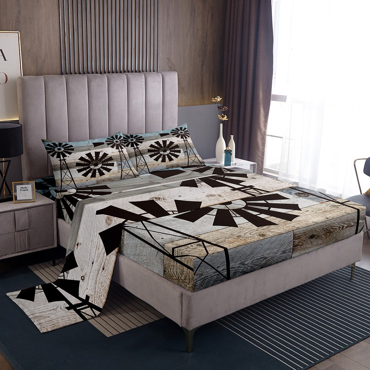 Garden Windmill Sheets Windmill Decor Farmhouse Bed Sheets Set Twin ...