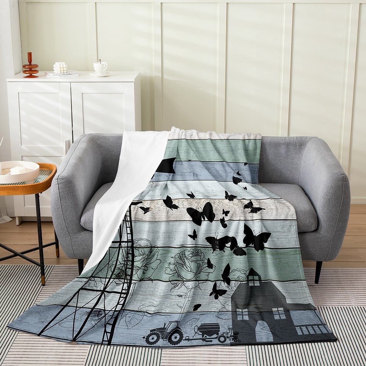 Garden Windmill Throw Blanket Pinwheel Winnower Fleece Blanket 30x40 ...