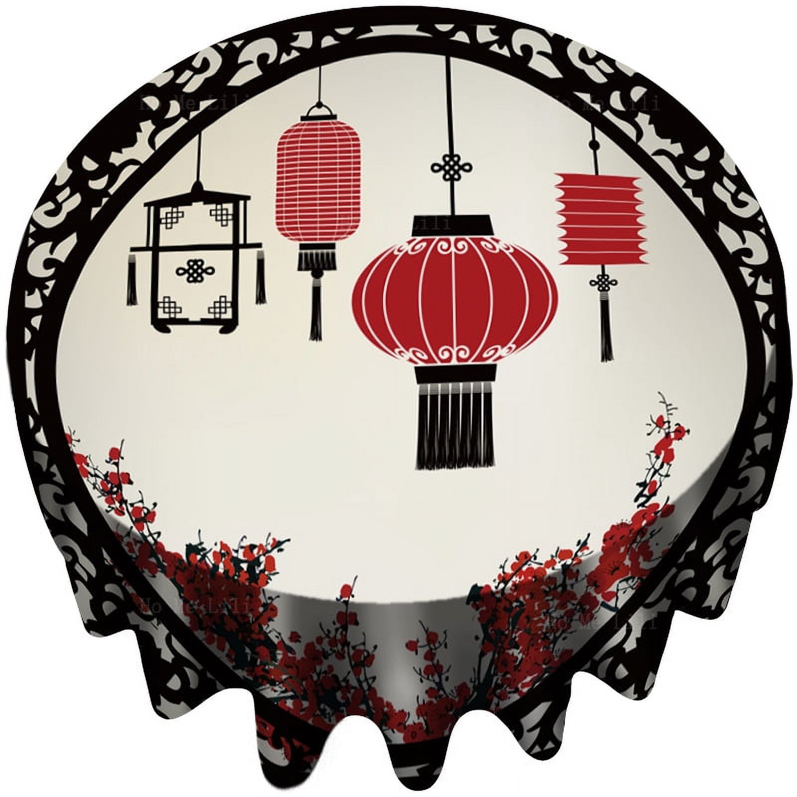 Garden Window Lanterns With Ink Plum Blossoms New Year Chinese Style ...