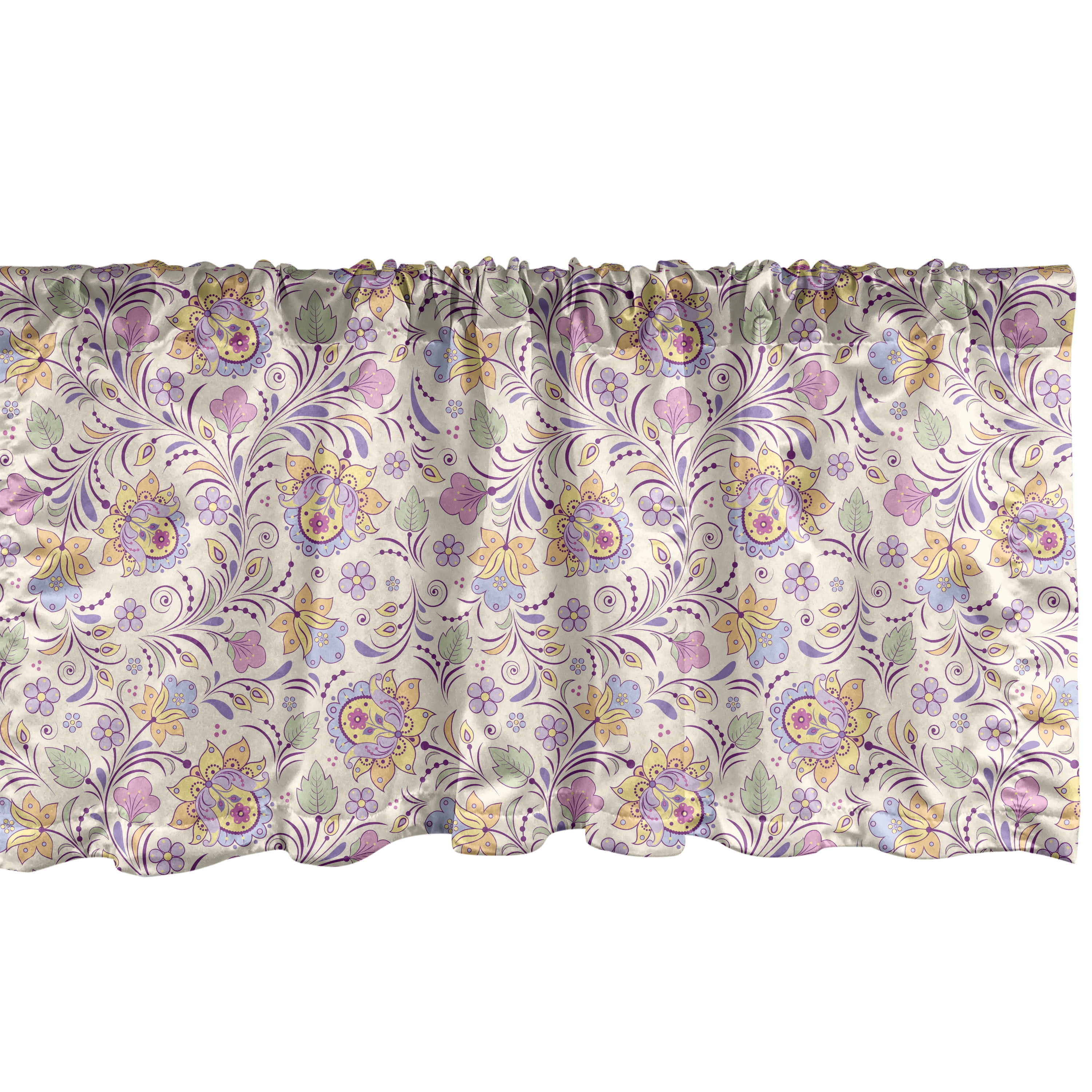 Ambesonne Garden Valance Pack of 2, Pastel Spring Nature, 54"X18 ...