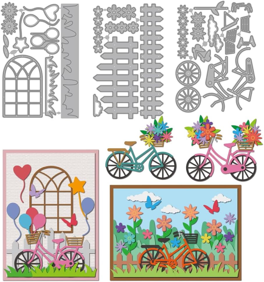 Garden Windows Metal Cutting Dies Bicycle Windmill Balloon Die Cuts ...