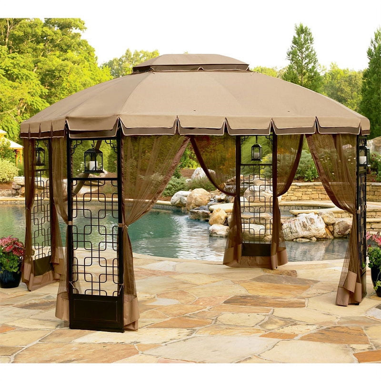 Garden Winds Replacement Canopy Top for Trellis Gazebo, RipLock 350 ...