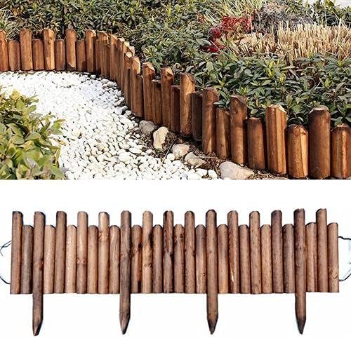 Garden Wooden Fence, Wood Garden Edging Border Anti-Corrosive Wood ...