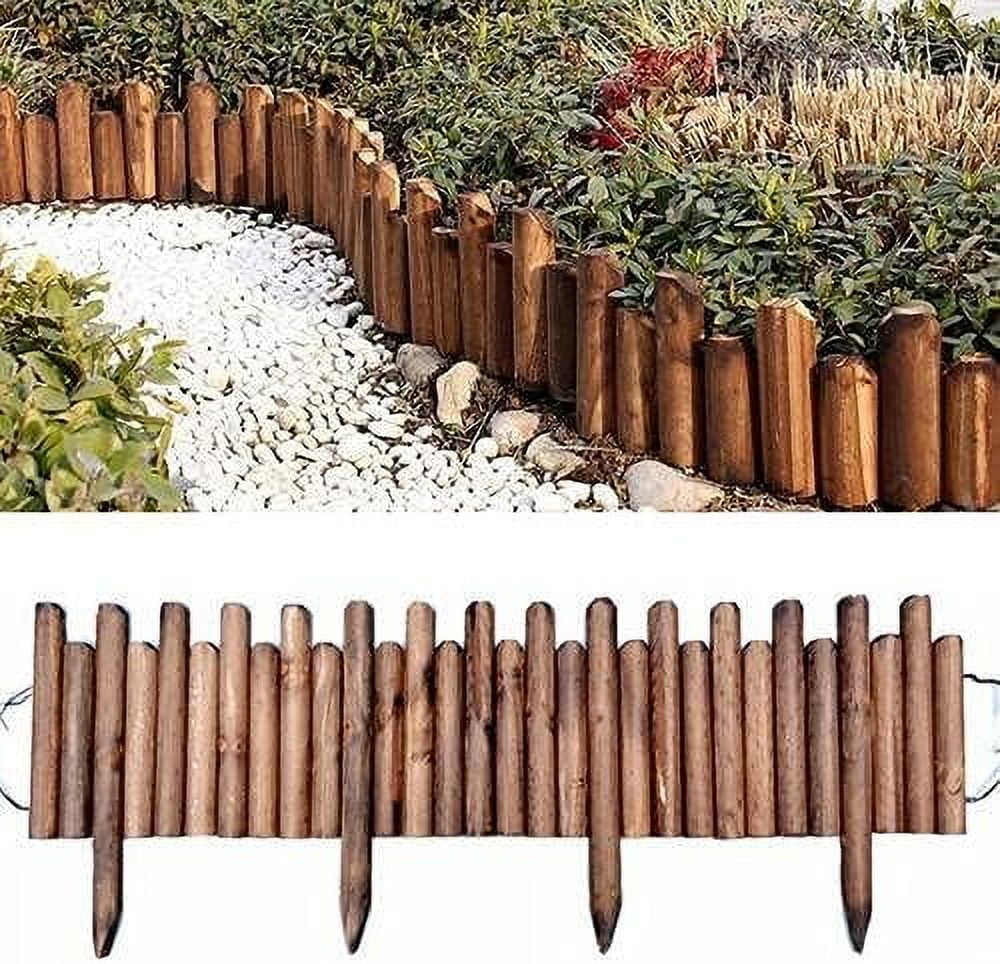 Garden Wooden Fence, Wood Garden Edging Border Anti-Corrosive Wood ...