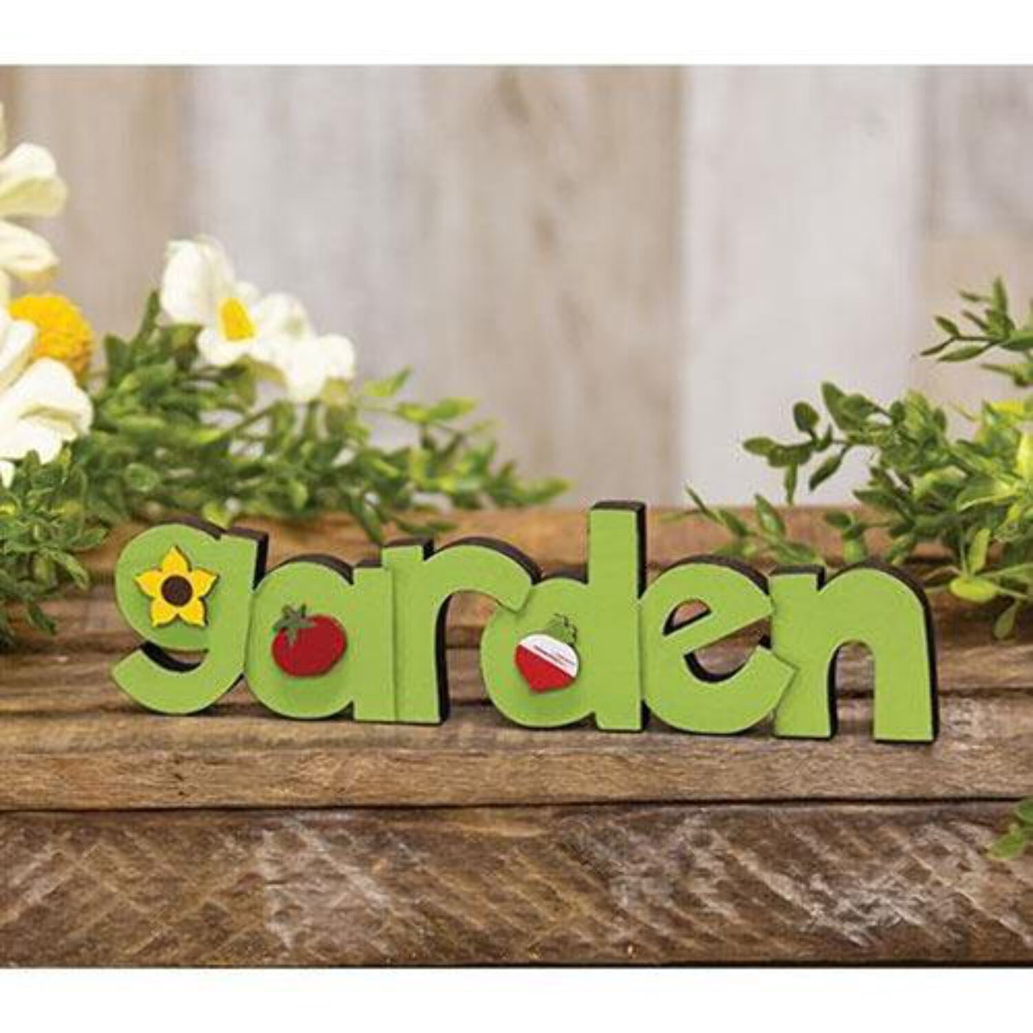 CWI Spring Decor - Wooden Word Cutout Sign Garden - Walmart.com