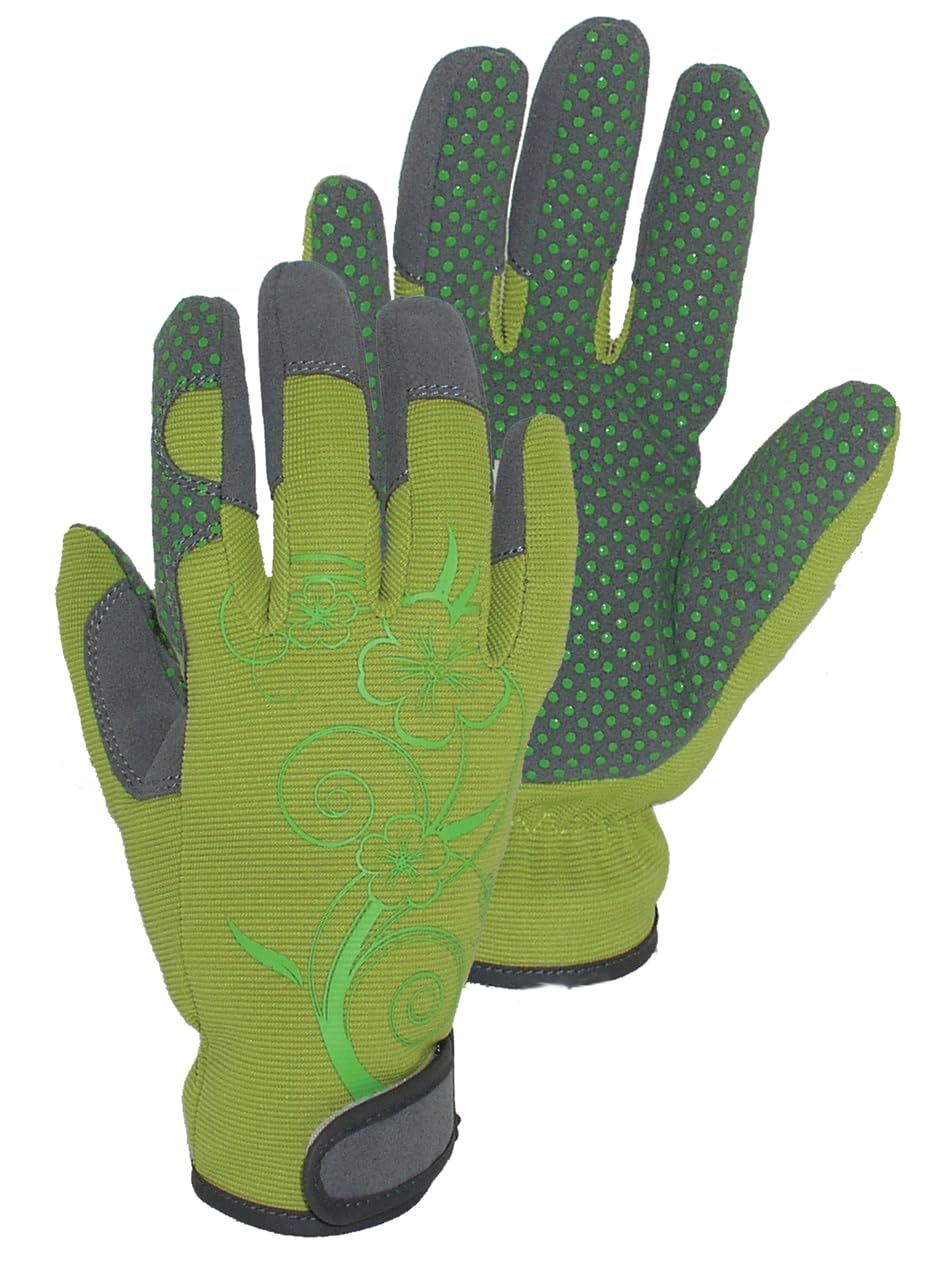 Garden Works Artisan Gardening Gloves, Medium, Light Green with Grey ...