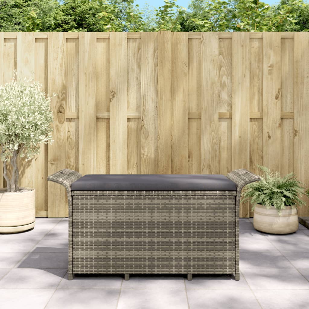 Garden Woven Bench, Patio Bench with Foam Cushion, Pastoral Style ...