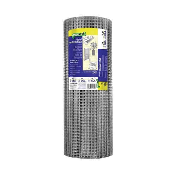 Garden Zone Galvanized Steel Wire Craft Mesh Material, 24 in. x 100 ft ...