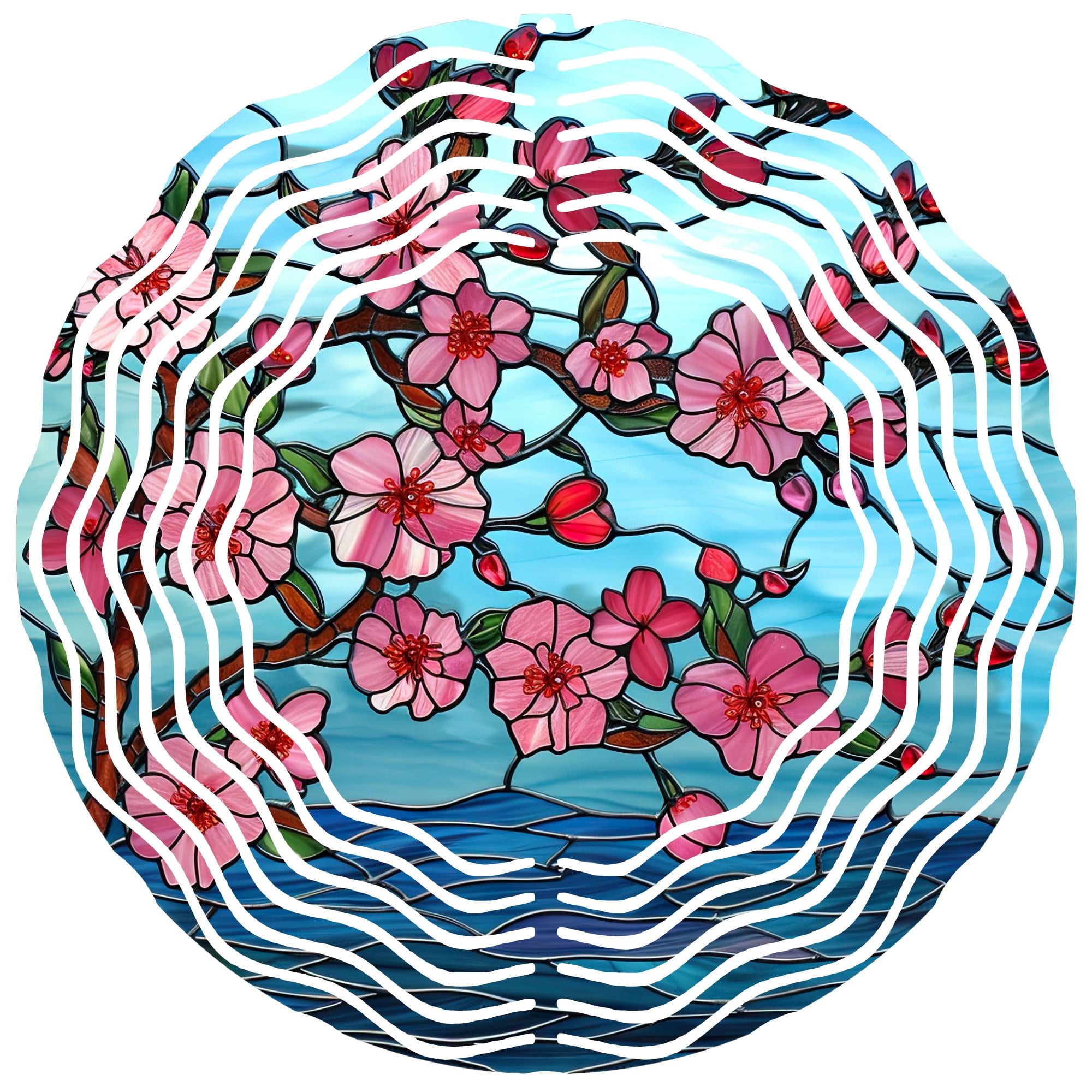 Garden and Patio Decor Metal 10" Wind Spinner - Cherry Blossom ...